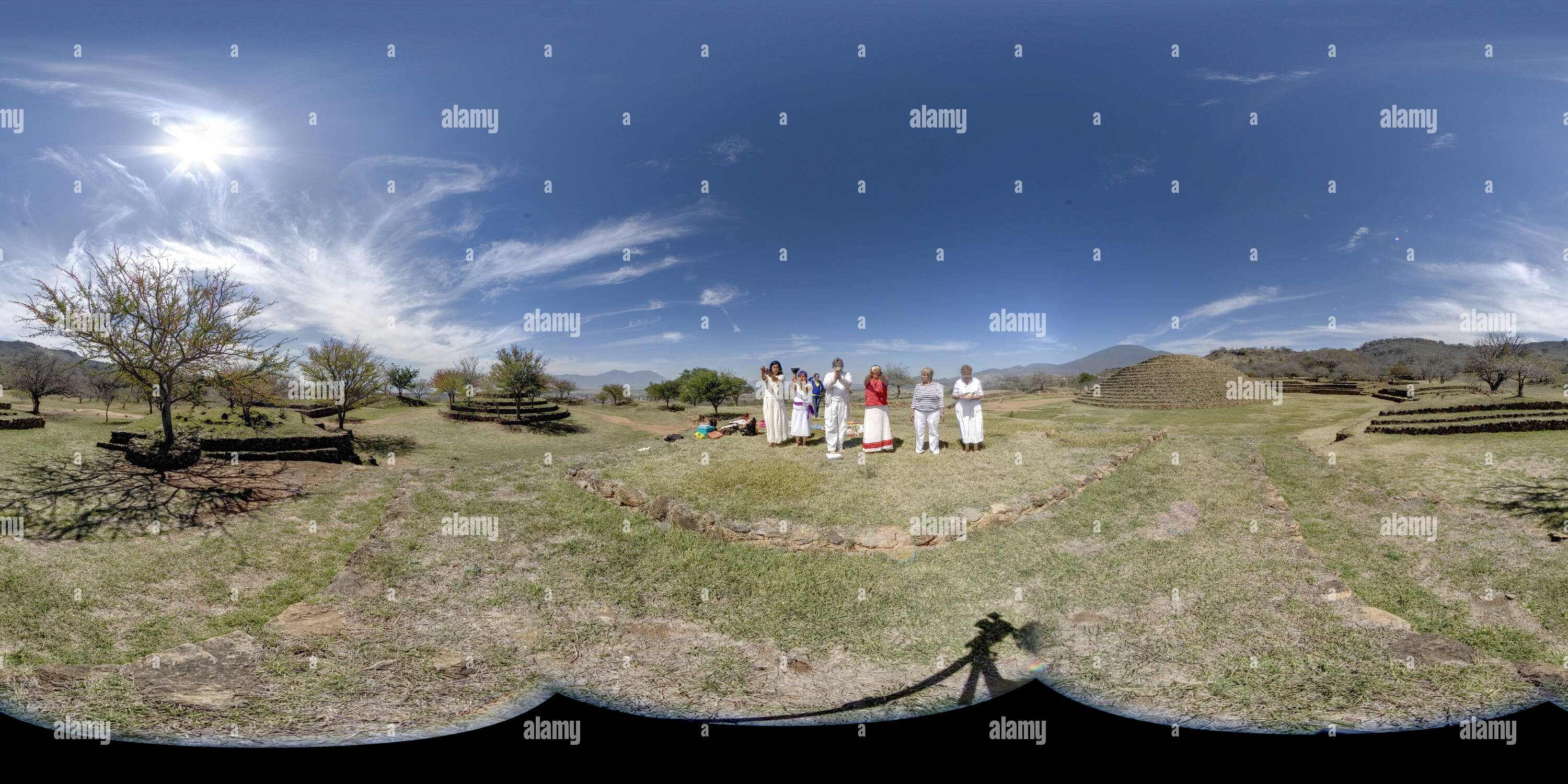 360° view of Guachimontones Archaeological site, Teuchitlan 13 - Ritual ...