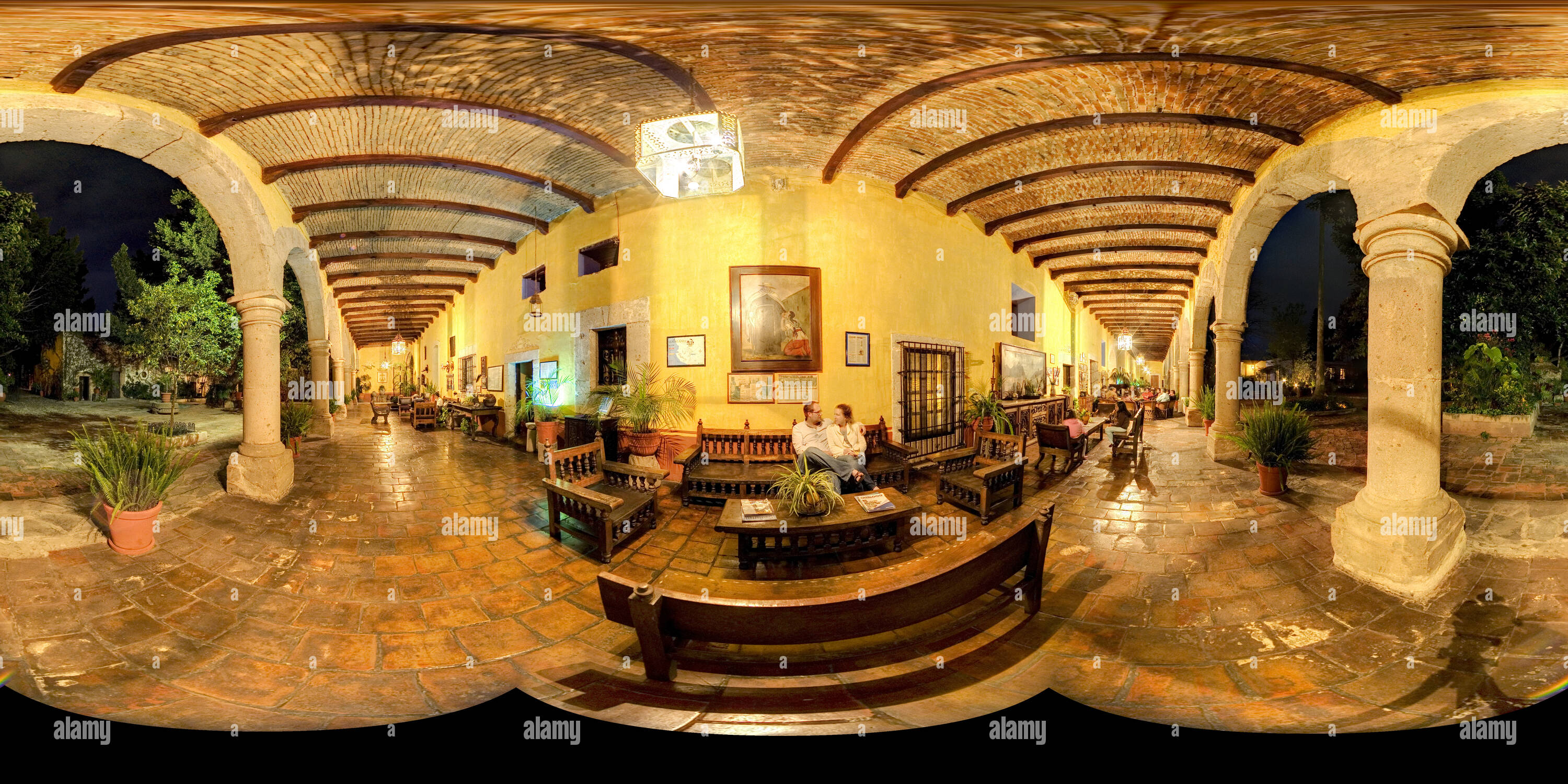 360° view of Veranda at night - Hacienda El Carmen 3 - Alamy