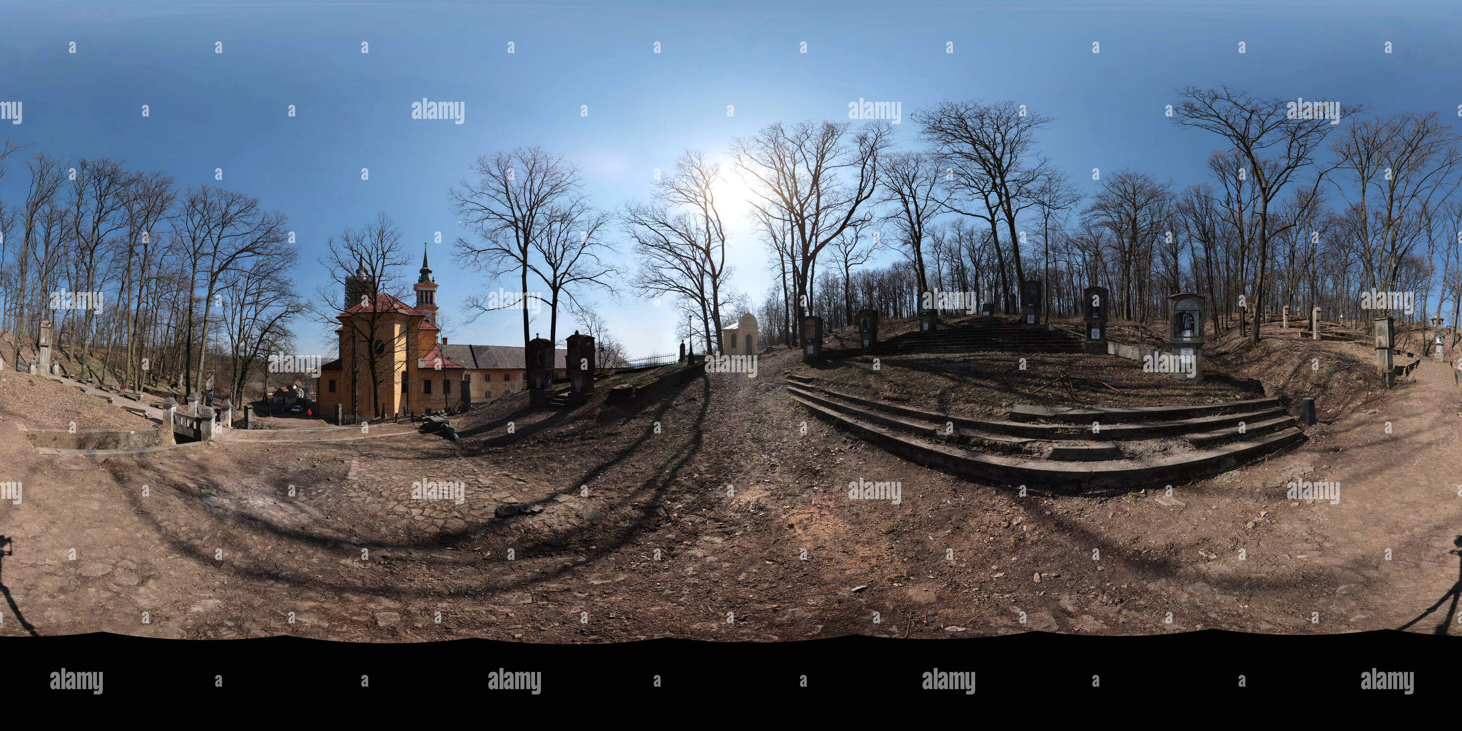 360° view of Maria Radna Franciscan monastery - via crucis - Alamy