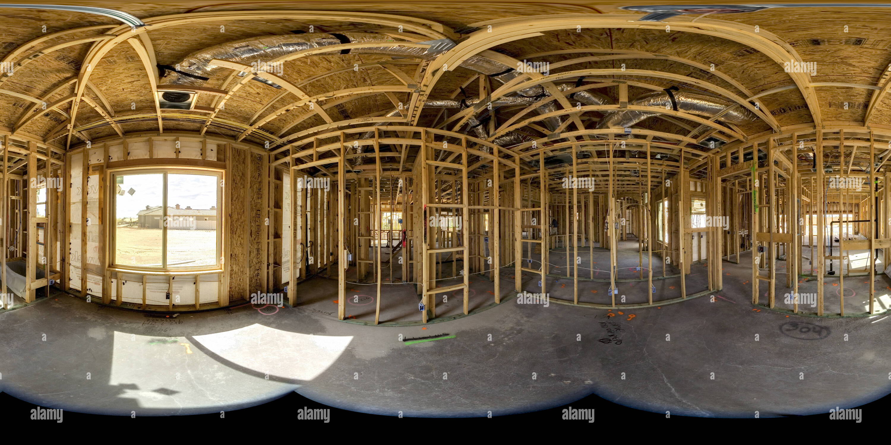 360° view of House under construction 3 - bedroom 2 - Alamy