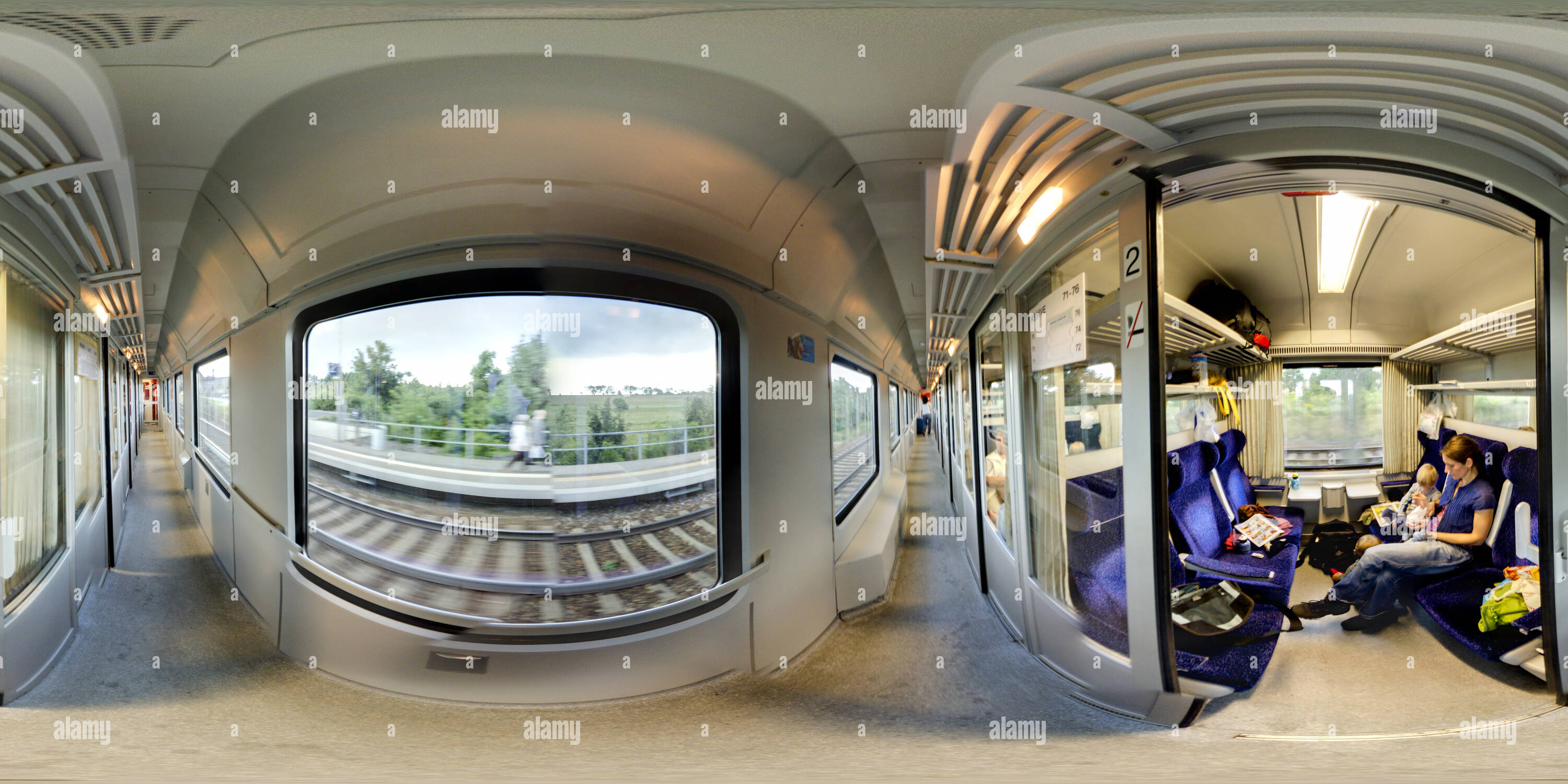 360° view of On the train, leaving Rugen - Alamy
