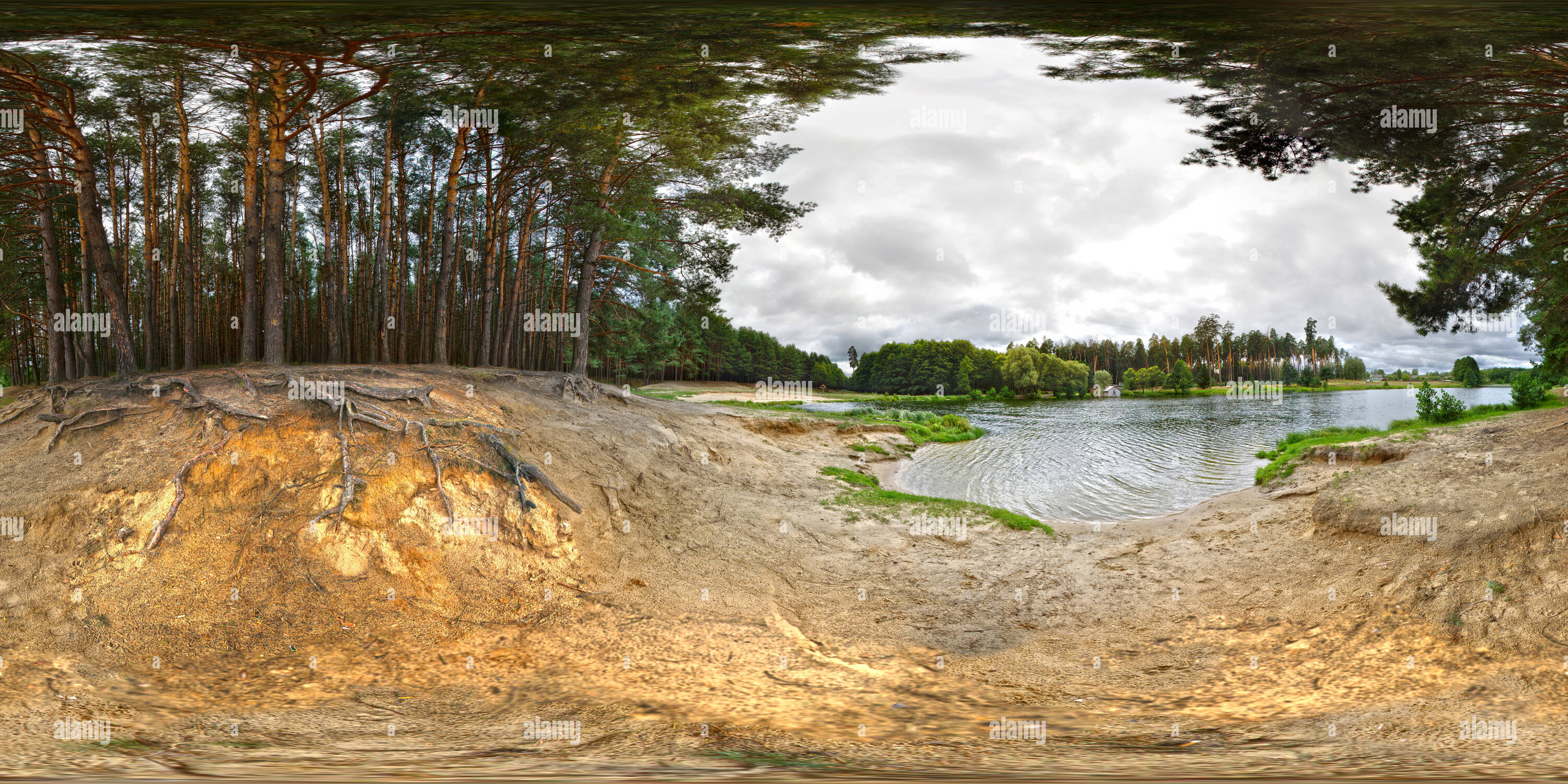 360° view of Beautiful lake 2 - Alamy