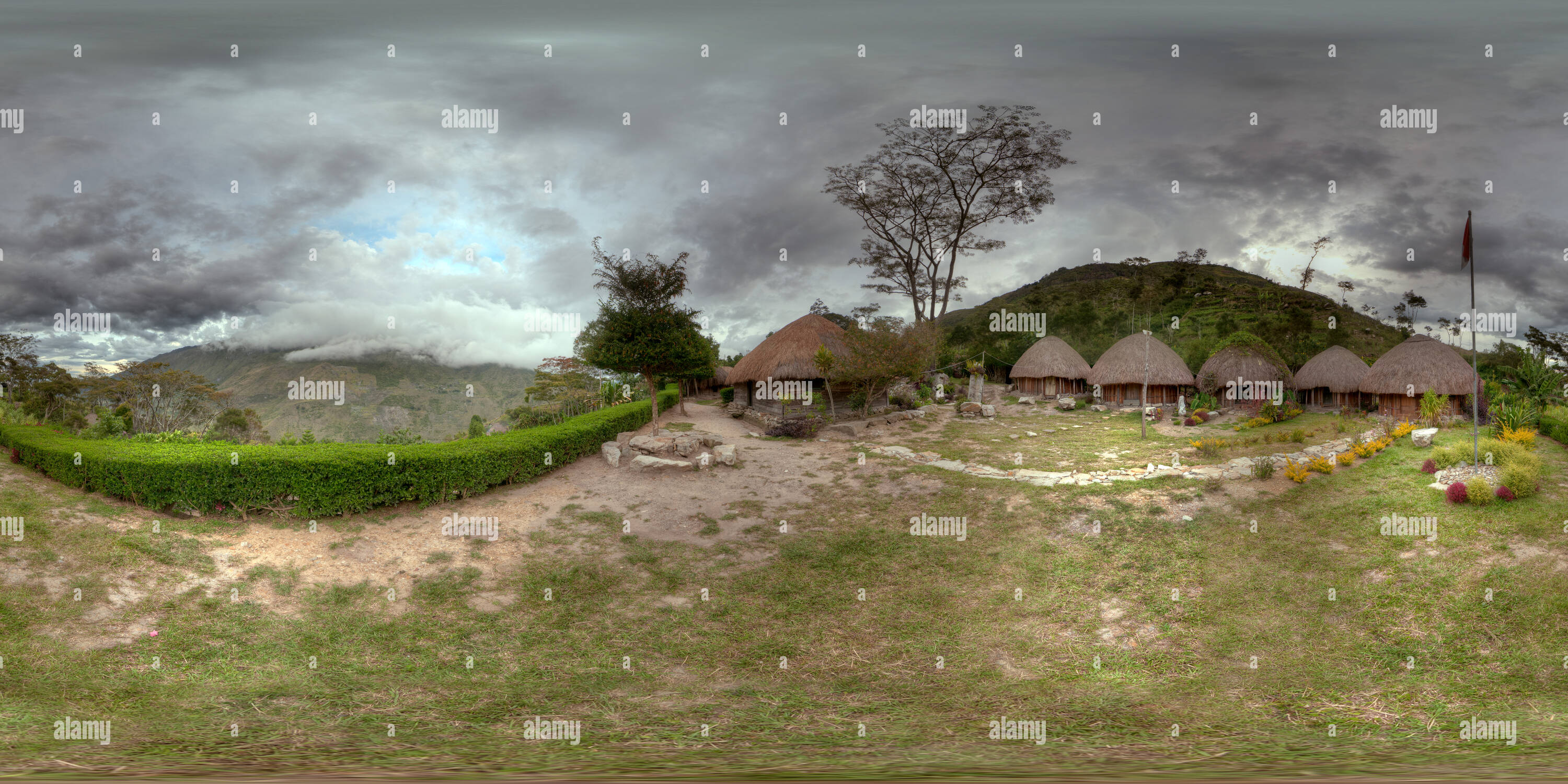 360° view of Klise Village, Papua, Baliem Valley - Alamy