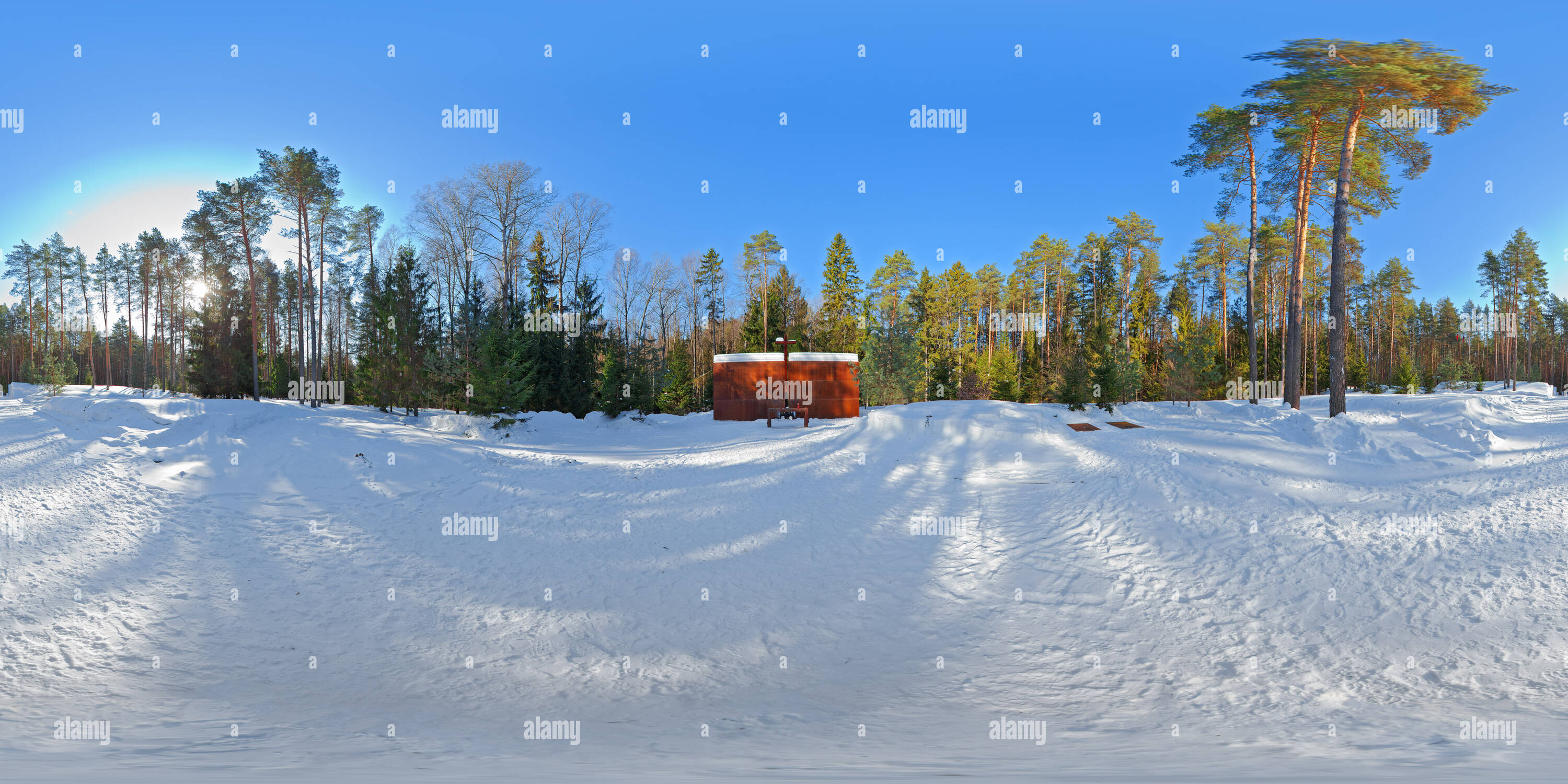 360° view of Katyn Memorial. The altar group of Polish part - Alamy