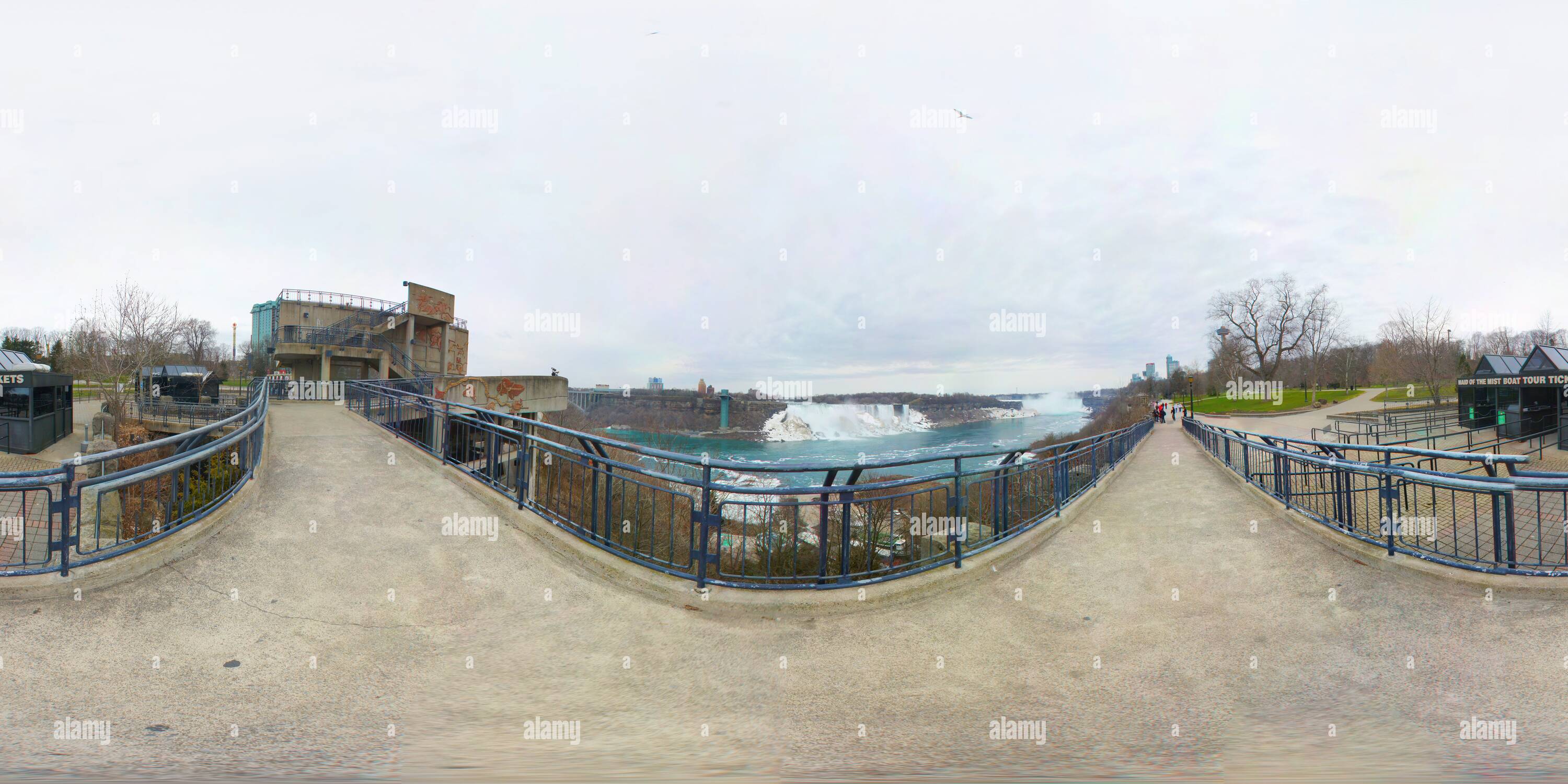 360° view of Niagara Falls Ontario - Between the 2 falls - Alamy