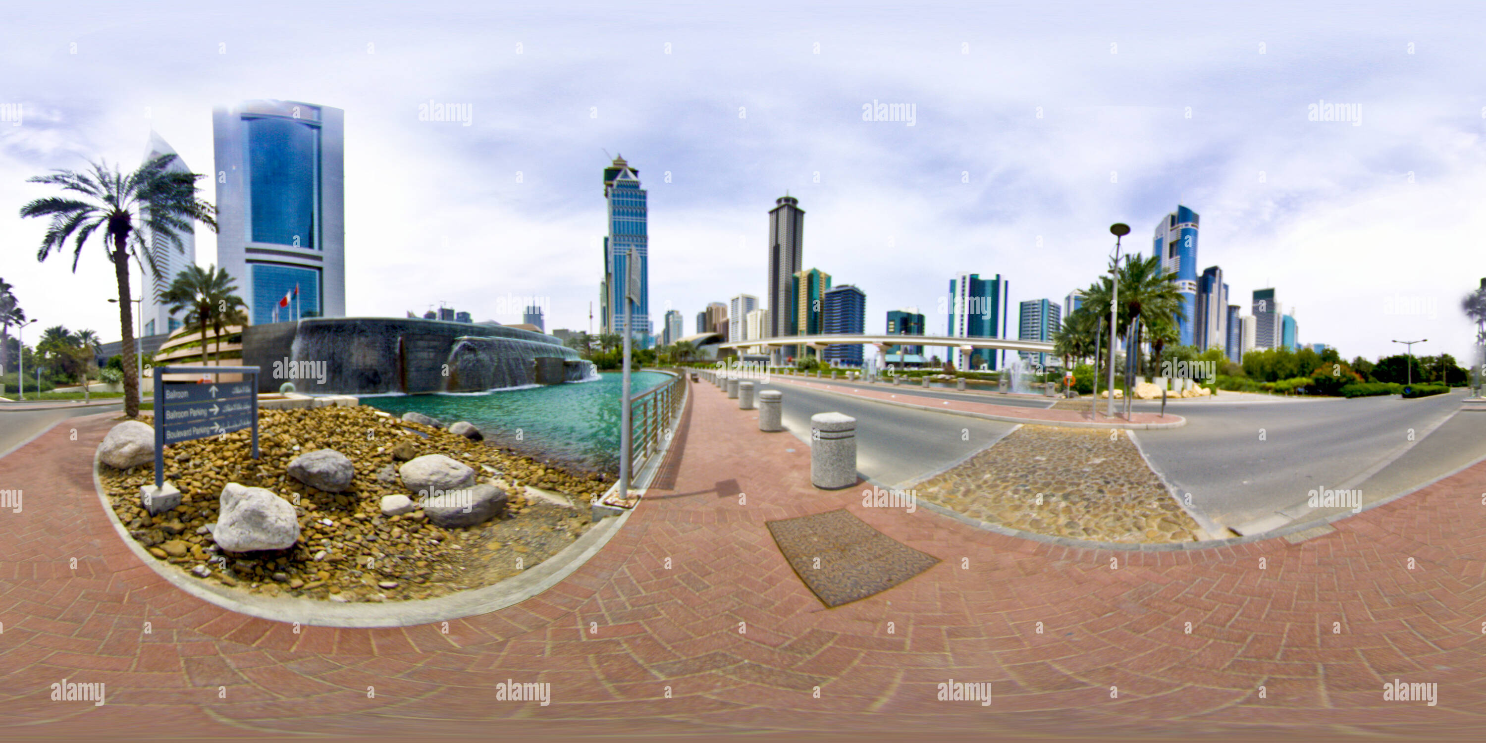 360° view of Emirates Towers Fountain - Alamy