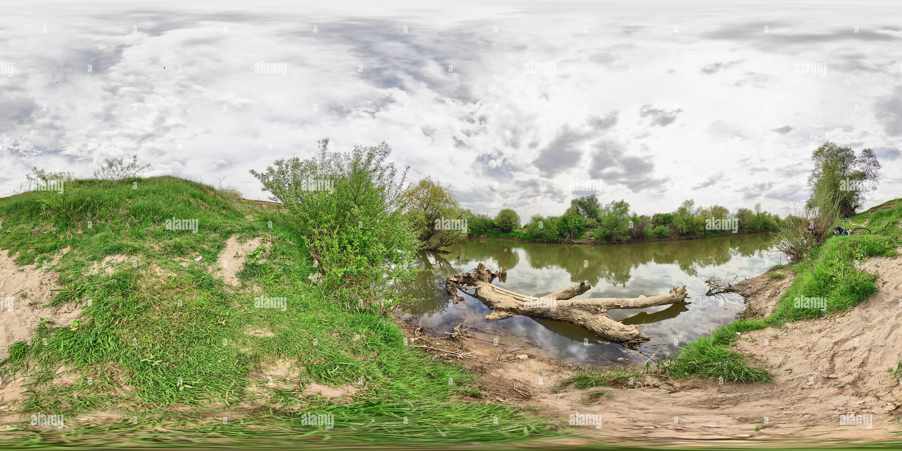 360° view of Timis river April - Alamy