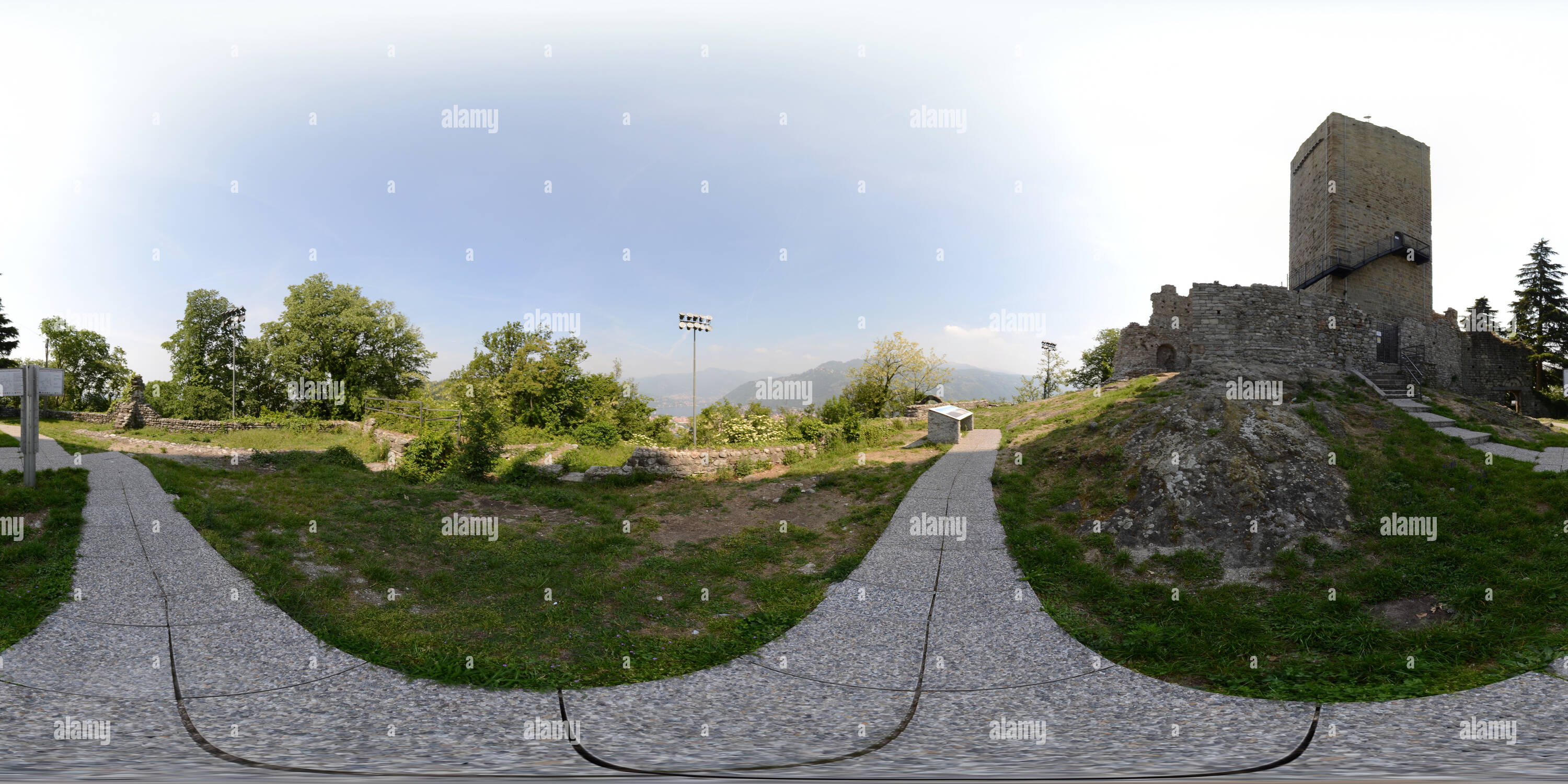 360° view of Castel Baradello - Como - Alamy