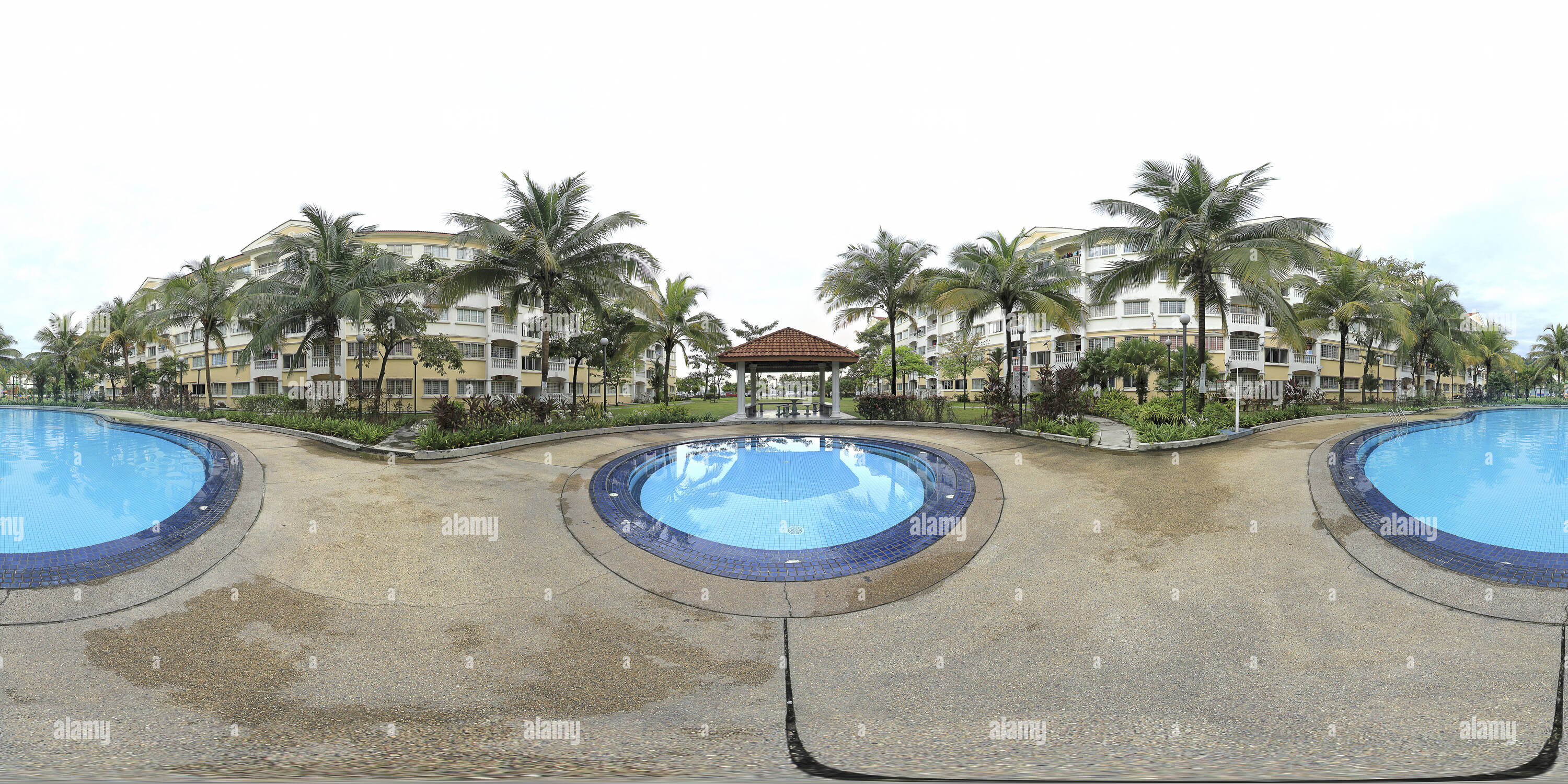 360° view of Sri Cassia Apartment's Double Swimming Pools - Alamy