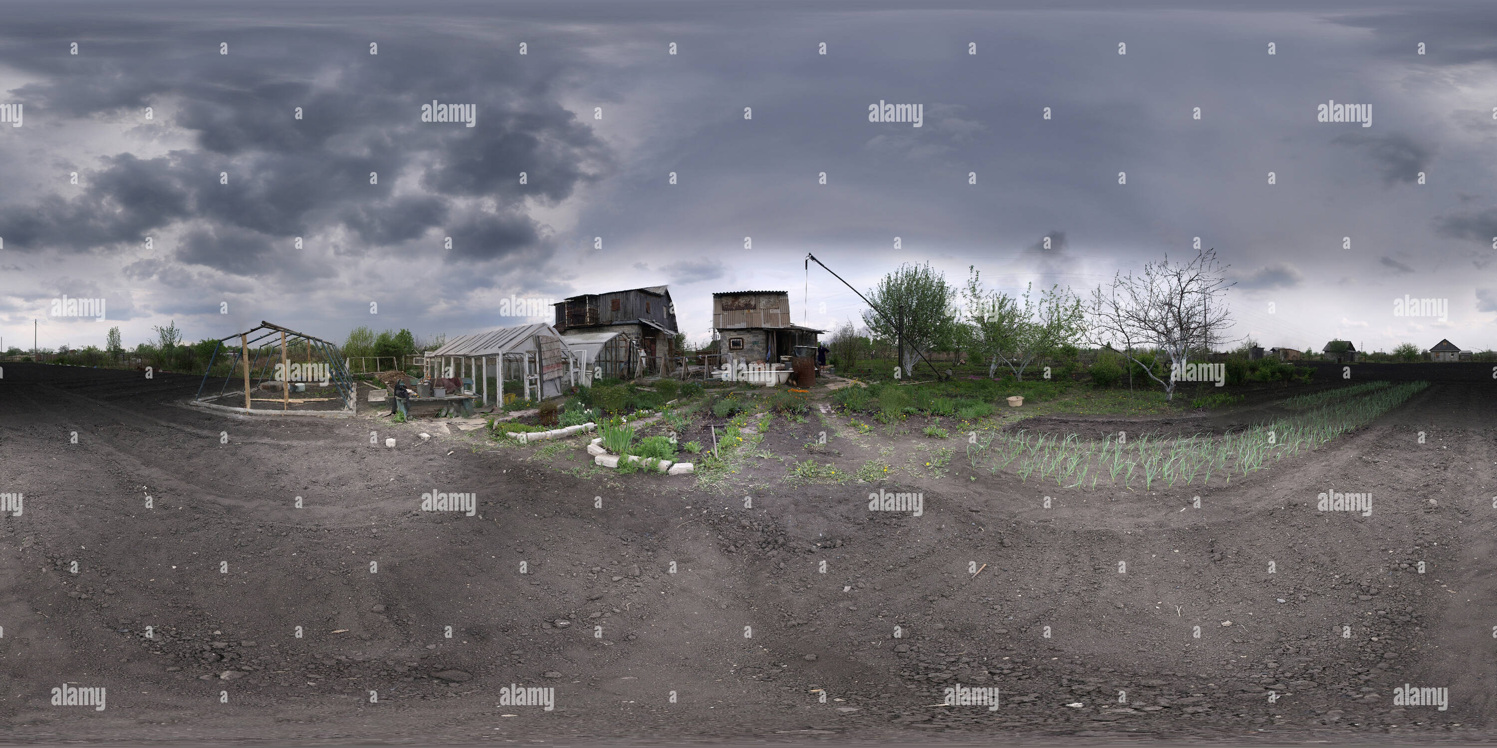 360° view of Farm at spring - Alamy