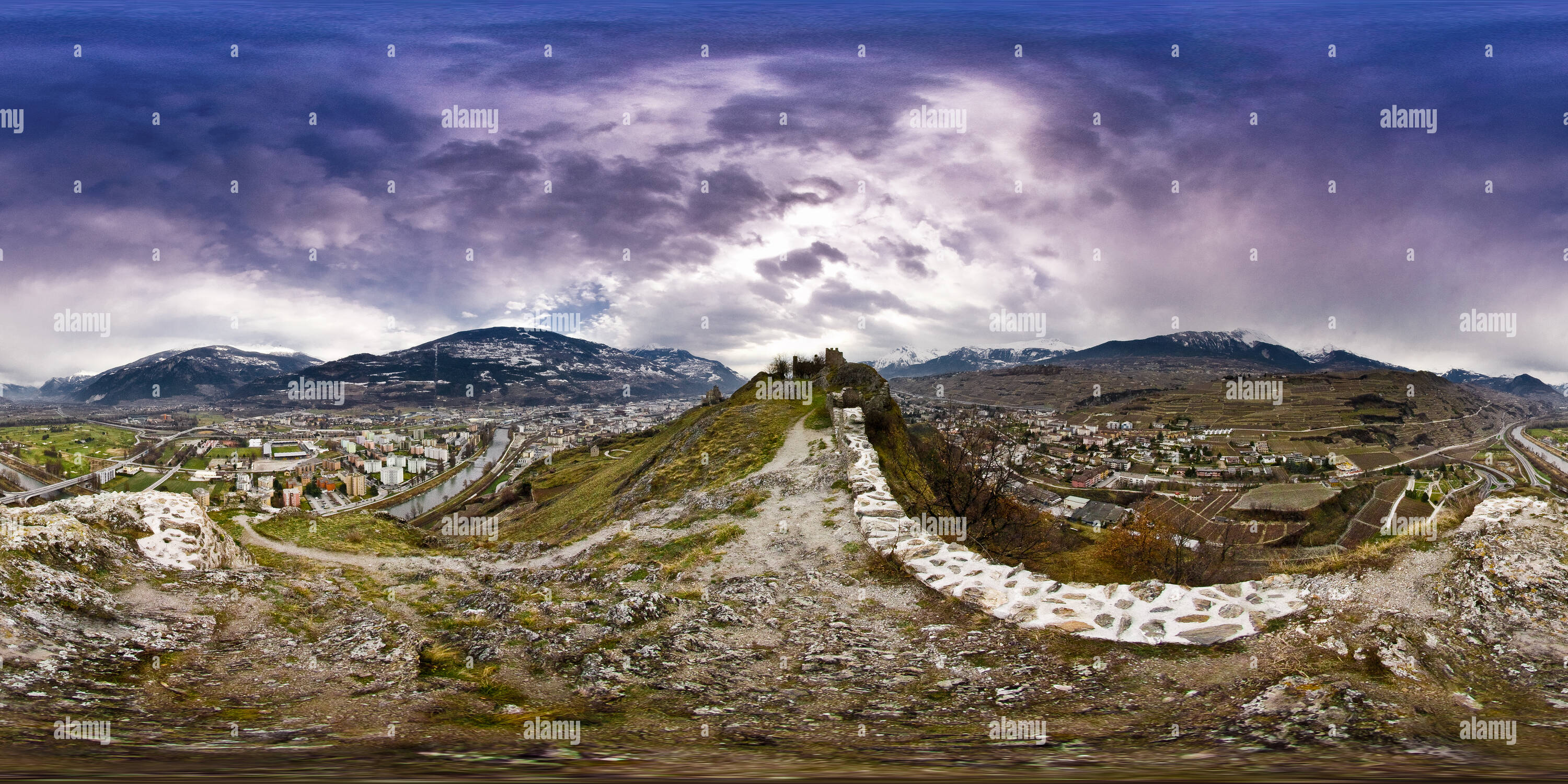 360° view of Château de Tourbillon, Sion, Switzerland - Alamy