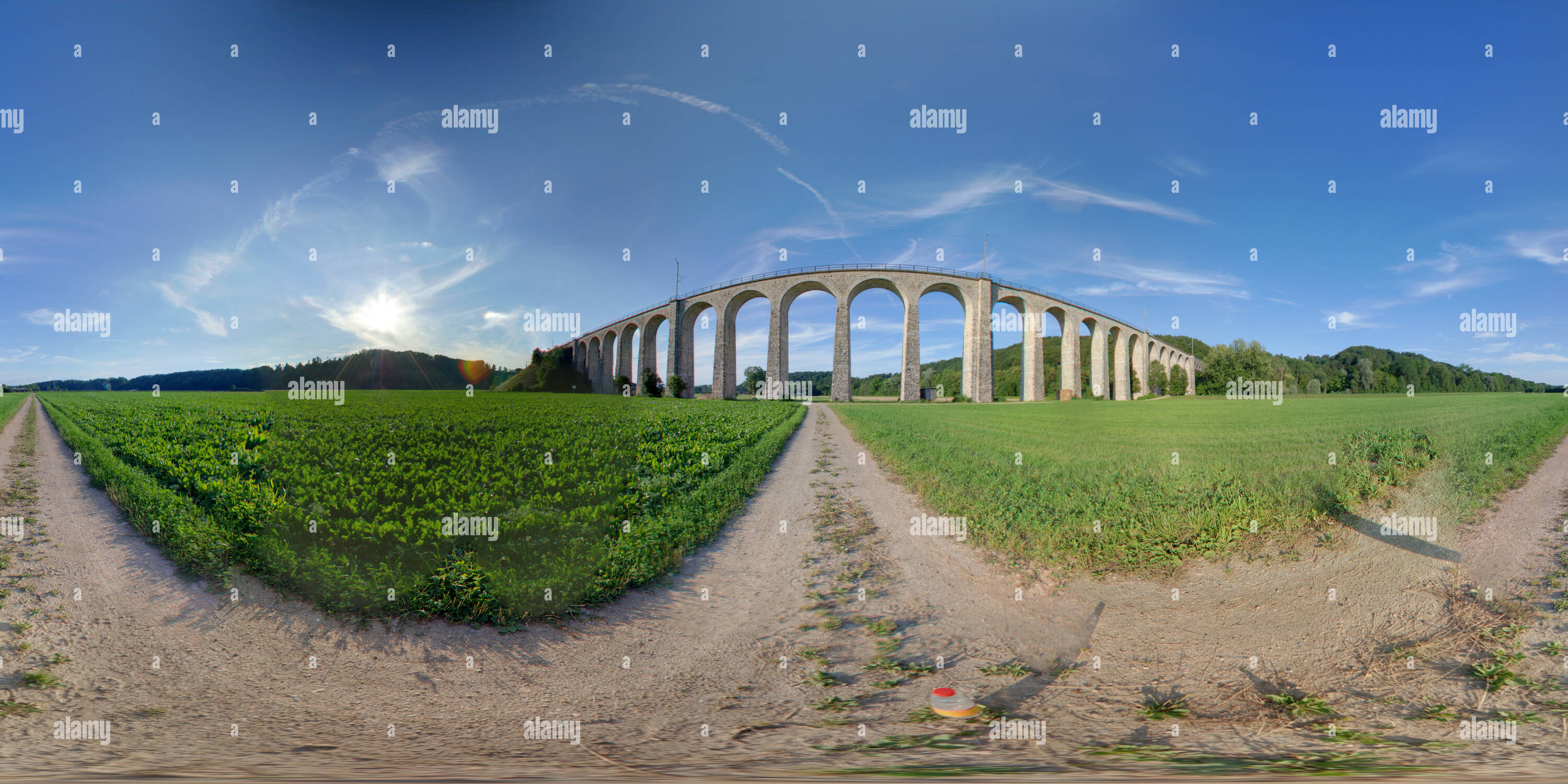 360° view of Gümmenen Viaduct Faraway - Alamy