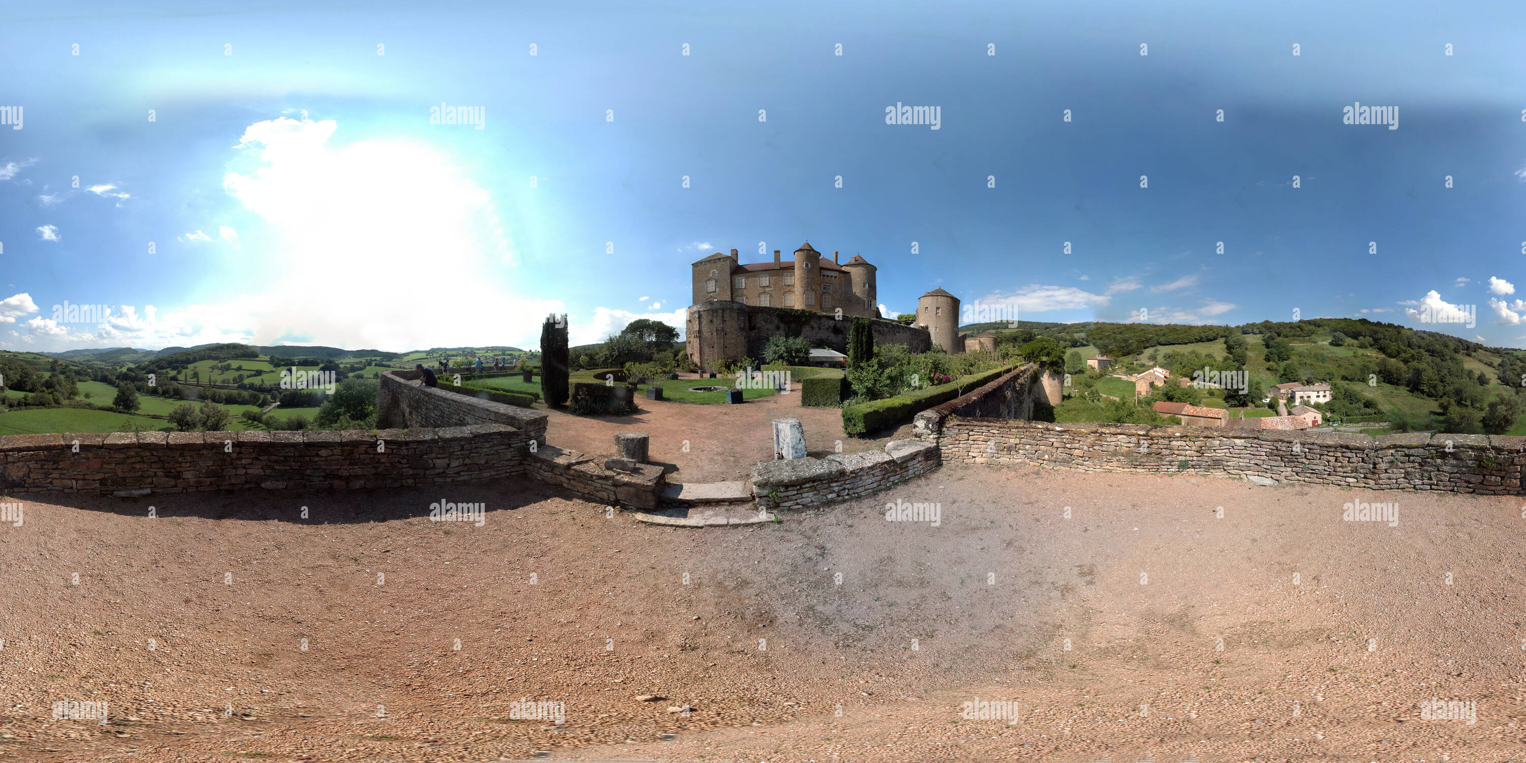 360° view of Castle of Berze (Burgundy, France - Alamy