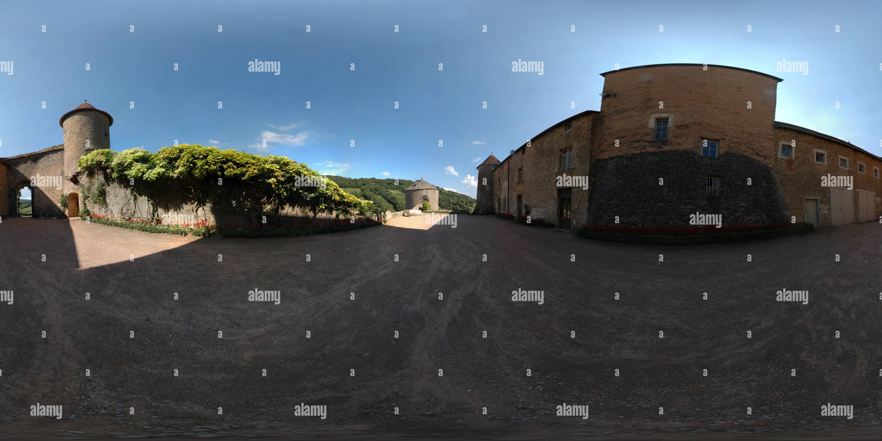 360° view of Castle of Berze (Burgundy, France - Alamy