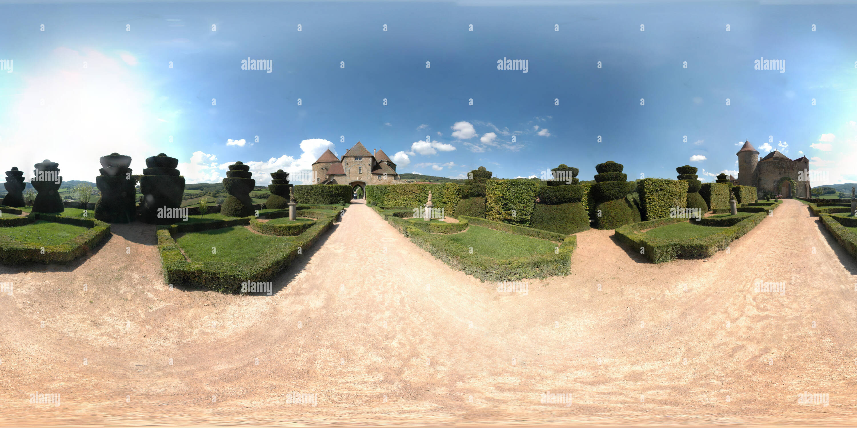 360° view of Castle of Berze (Burgundy, France - Alamy