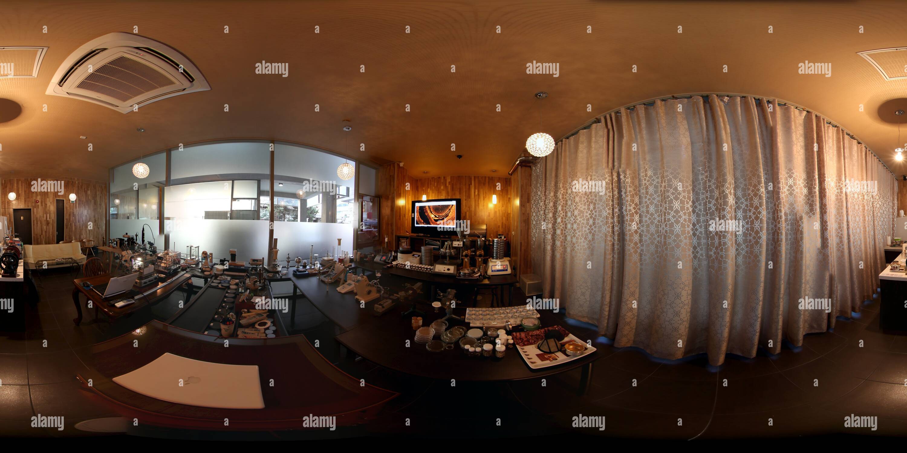 360° view of coffee analysis center - Alamy