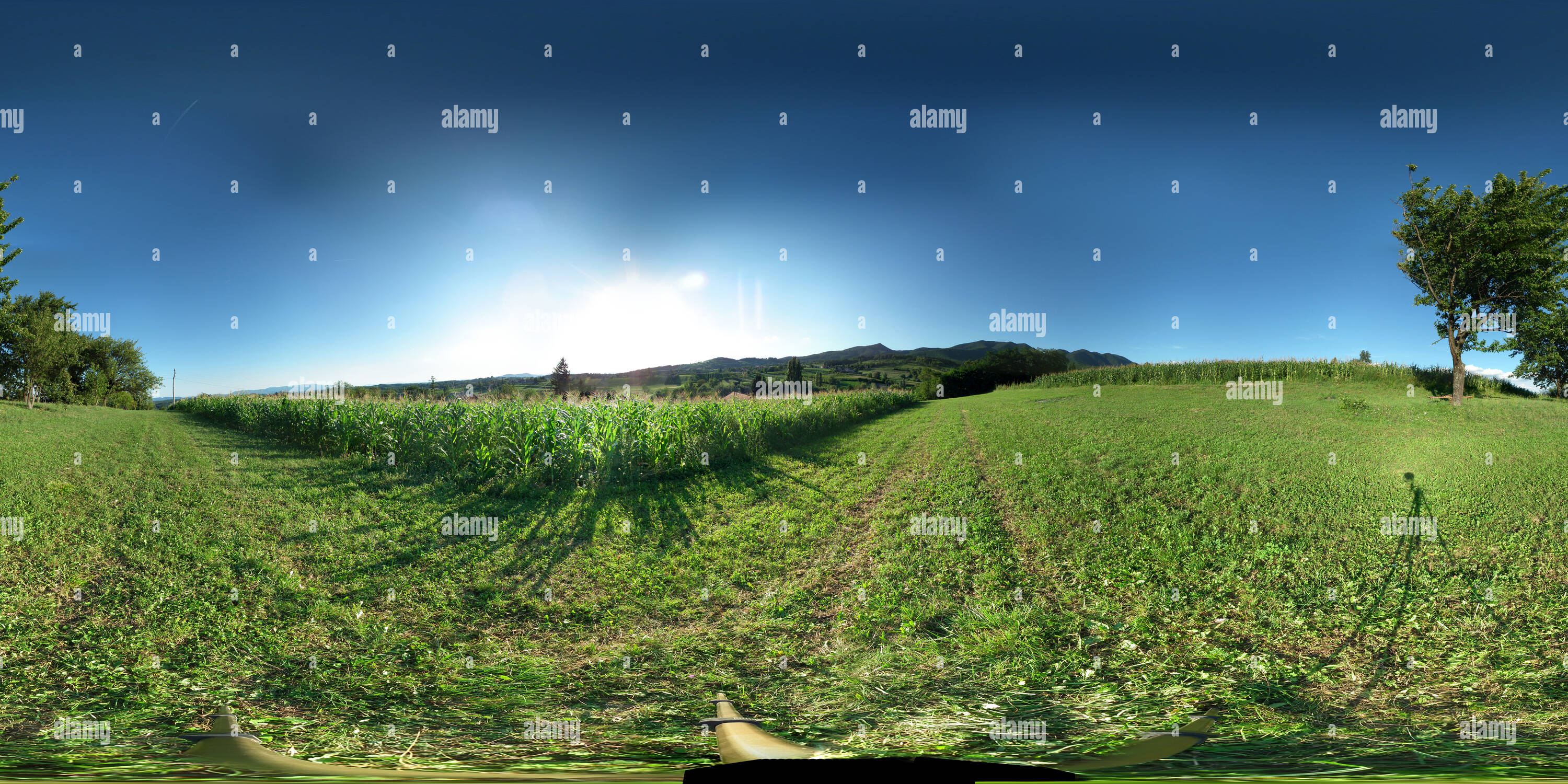 360° view of Sun goes down - Alamy