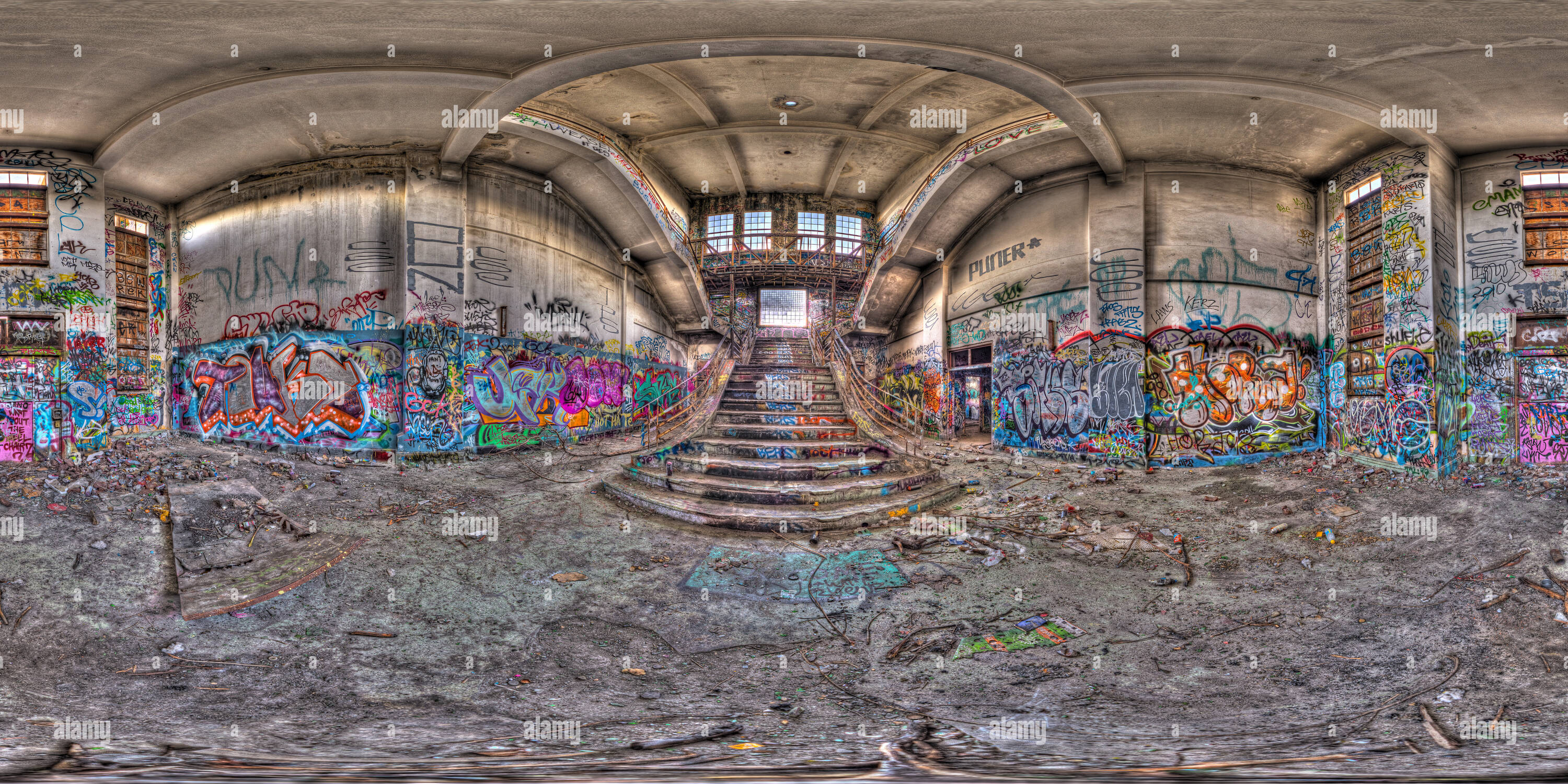 360° view of Old Fremantle Power Station: Main Office Staircase, Jan 8 ...