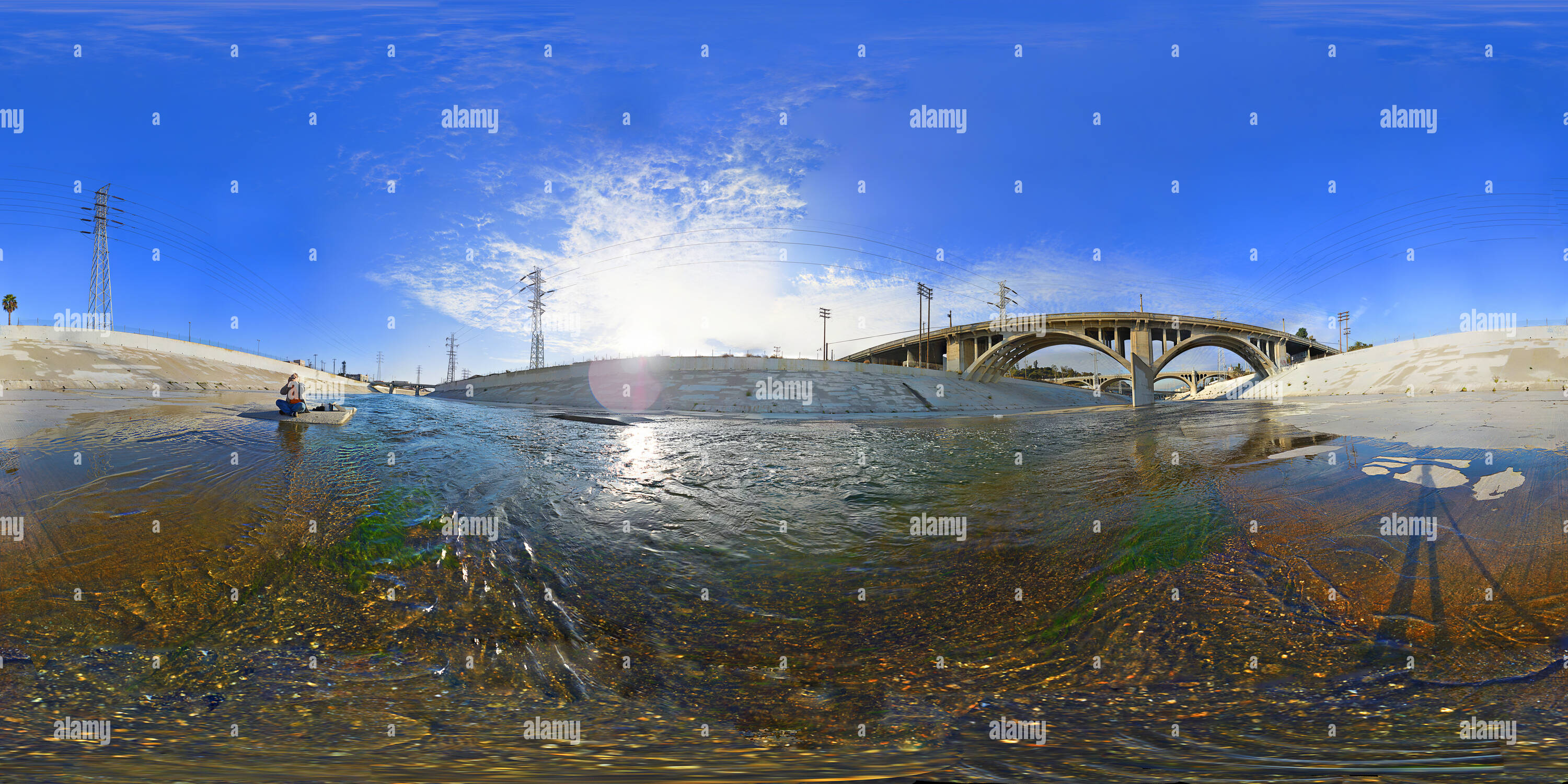 360° view of Los Angeles River at Broadway St - Alamy