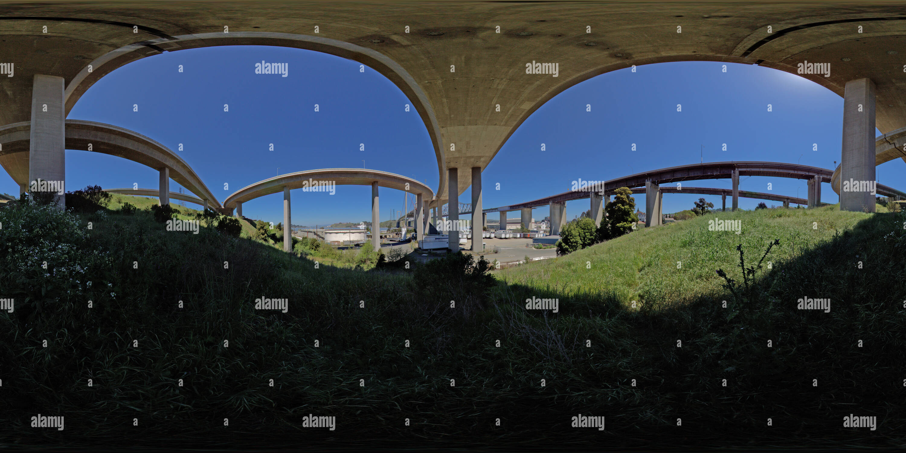 360° view of USA California Carquinez Strait Bridge Sacramento River ...