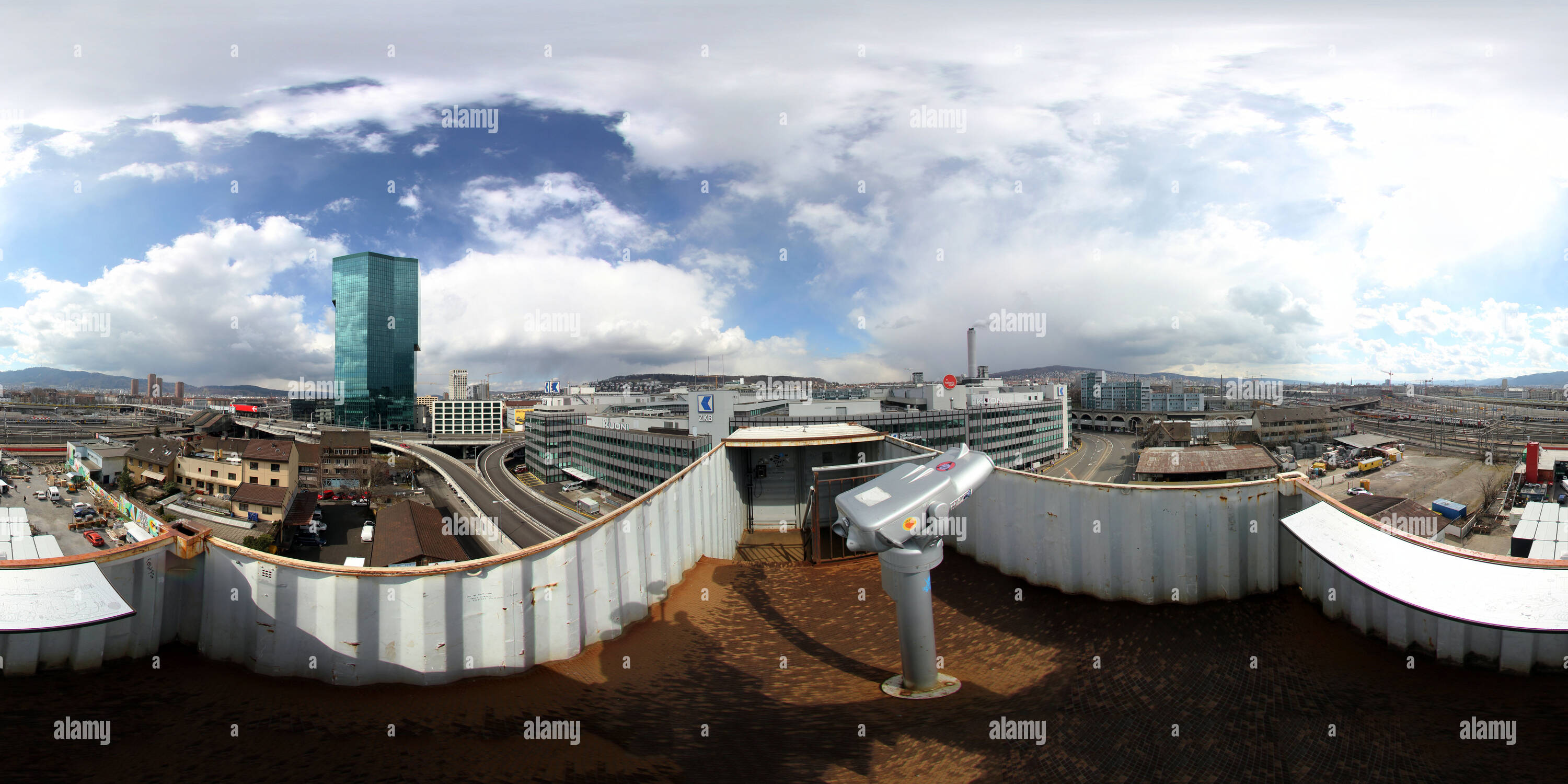 360° view of View from "Freitag Shop" Observation deck, Zürich ...
