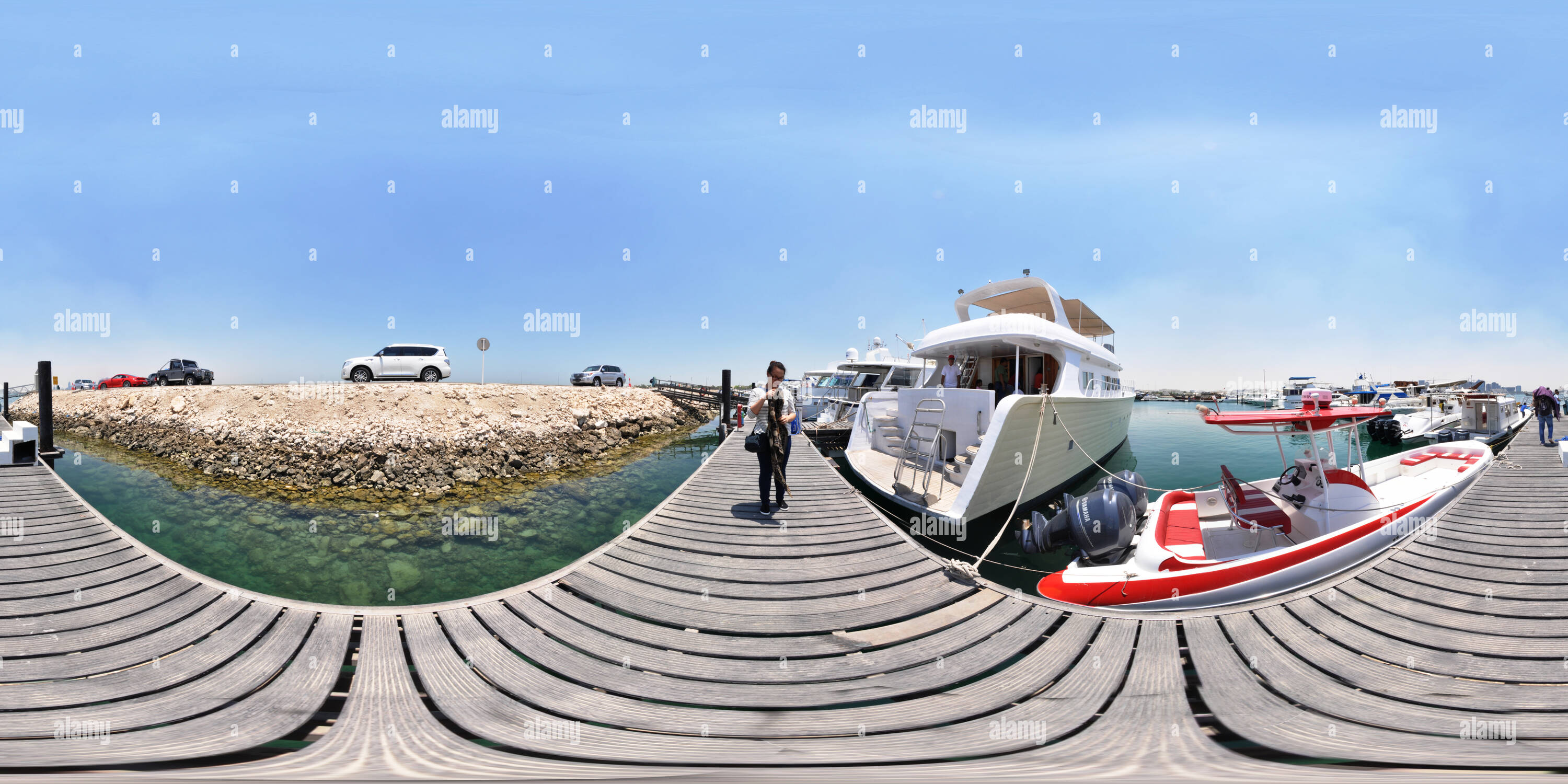 360° view of Walking at wharf area - Alamy