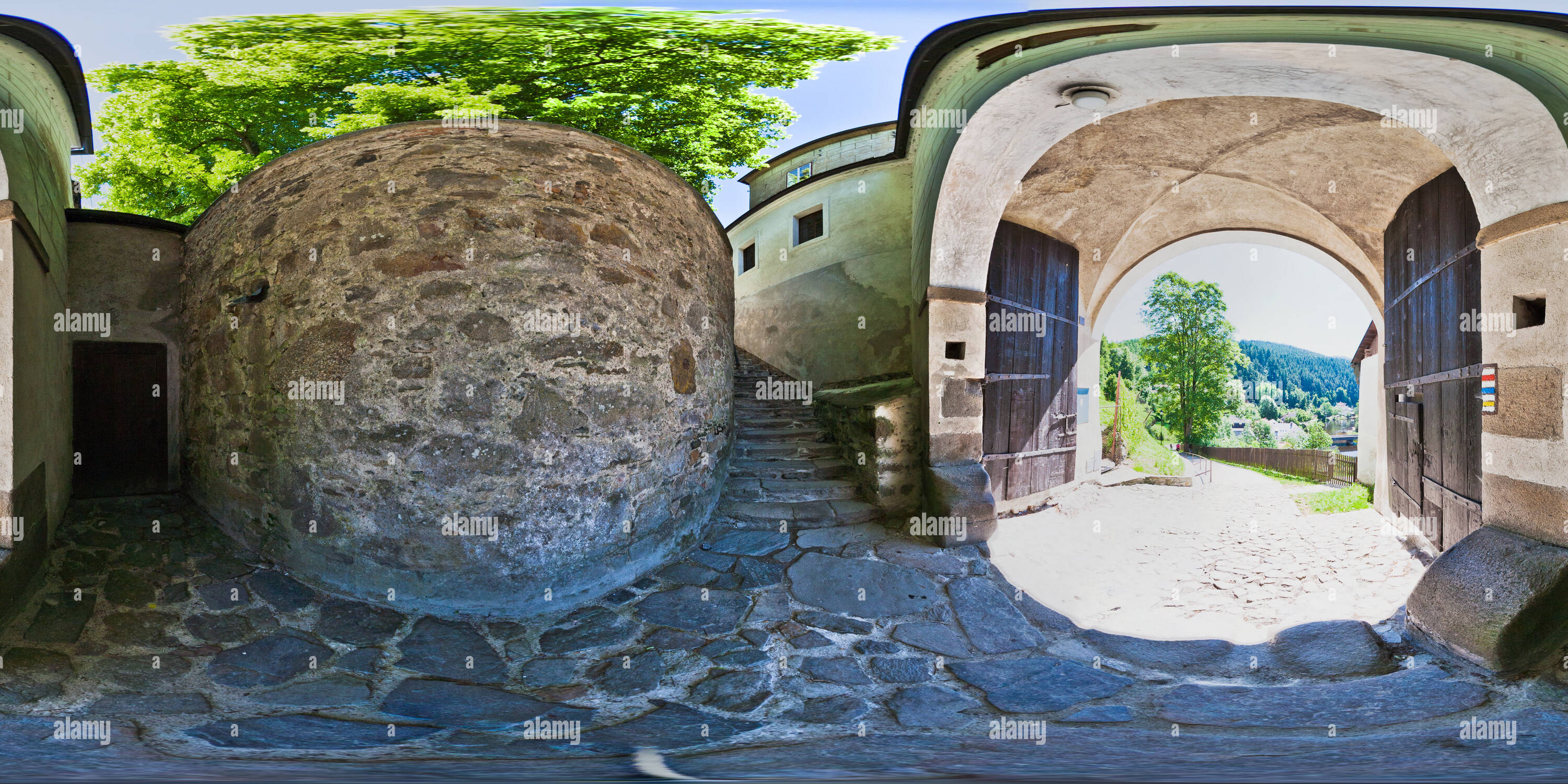 360° view of Rožmberk nad Vltavou - Castle and Village - 14 - Alamy