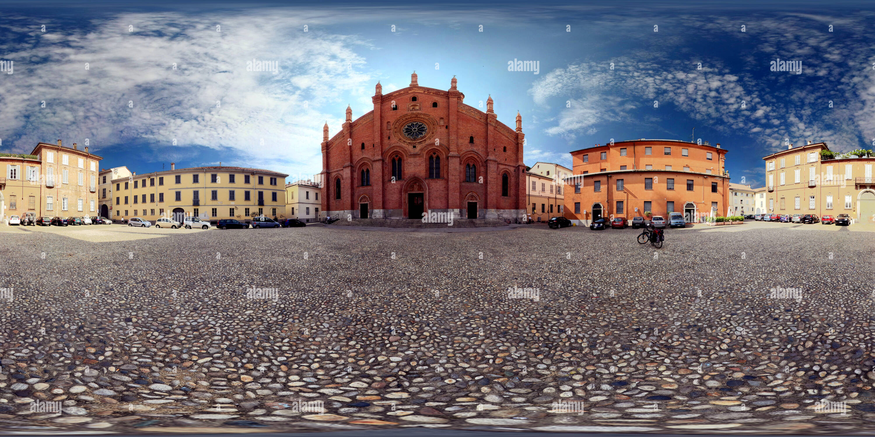 360° view of Pavia - Piazza del Carmine - Alamy