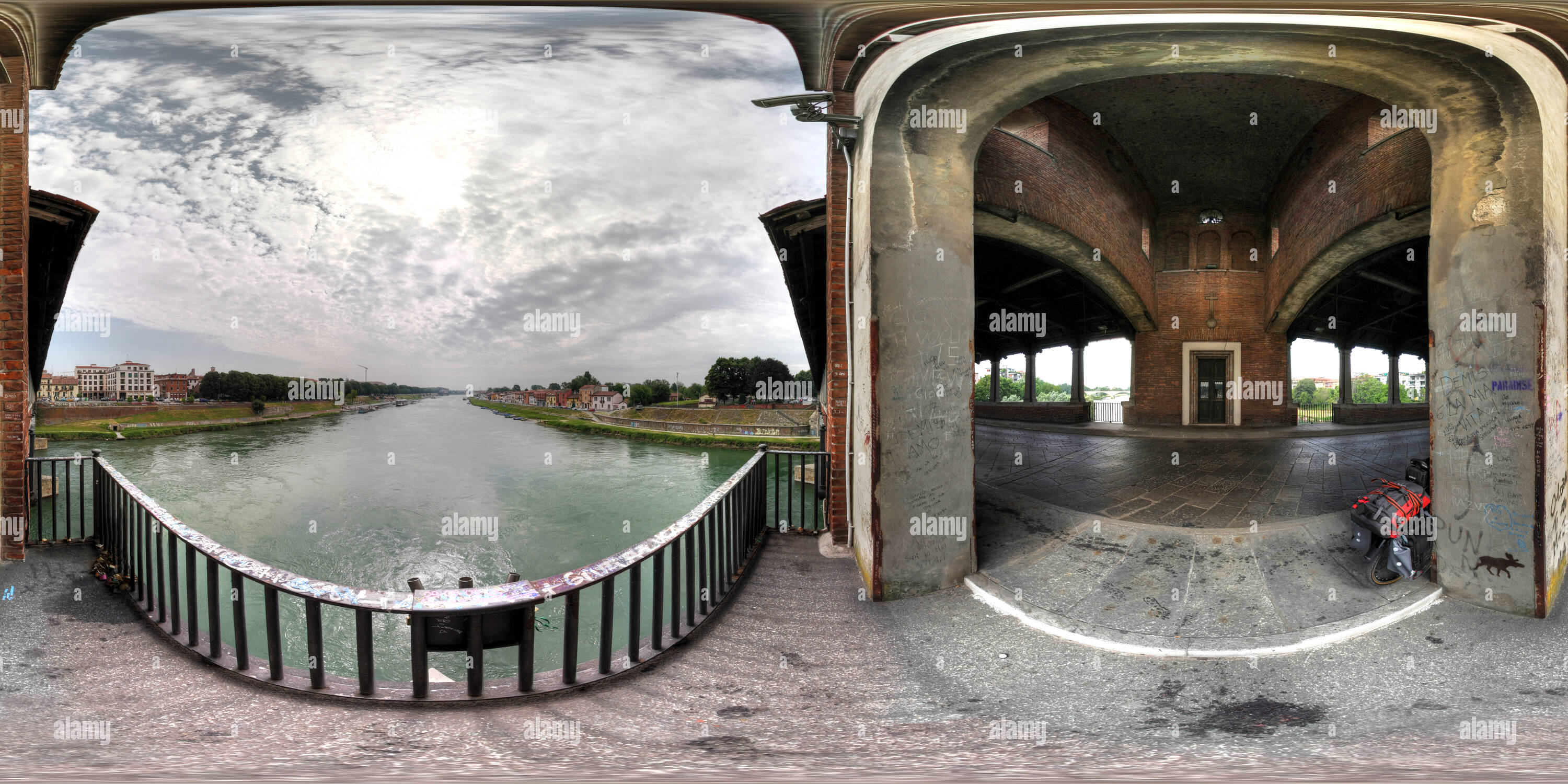 360° view of Pavia - Ponte Coperto sul Ticino - Alamy