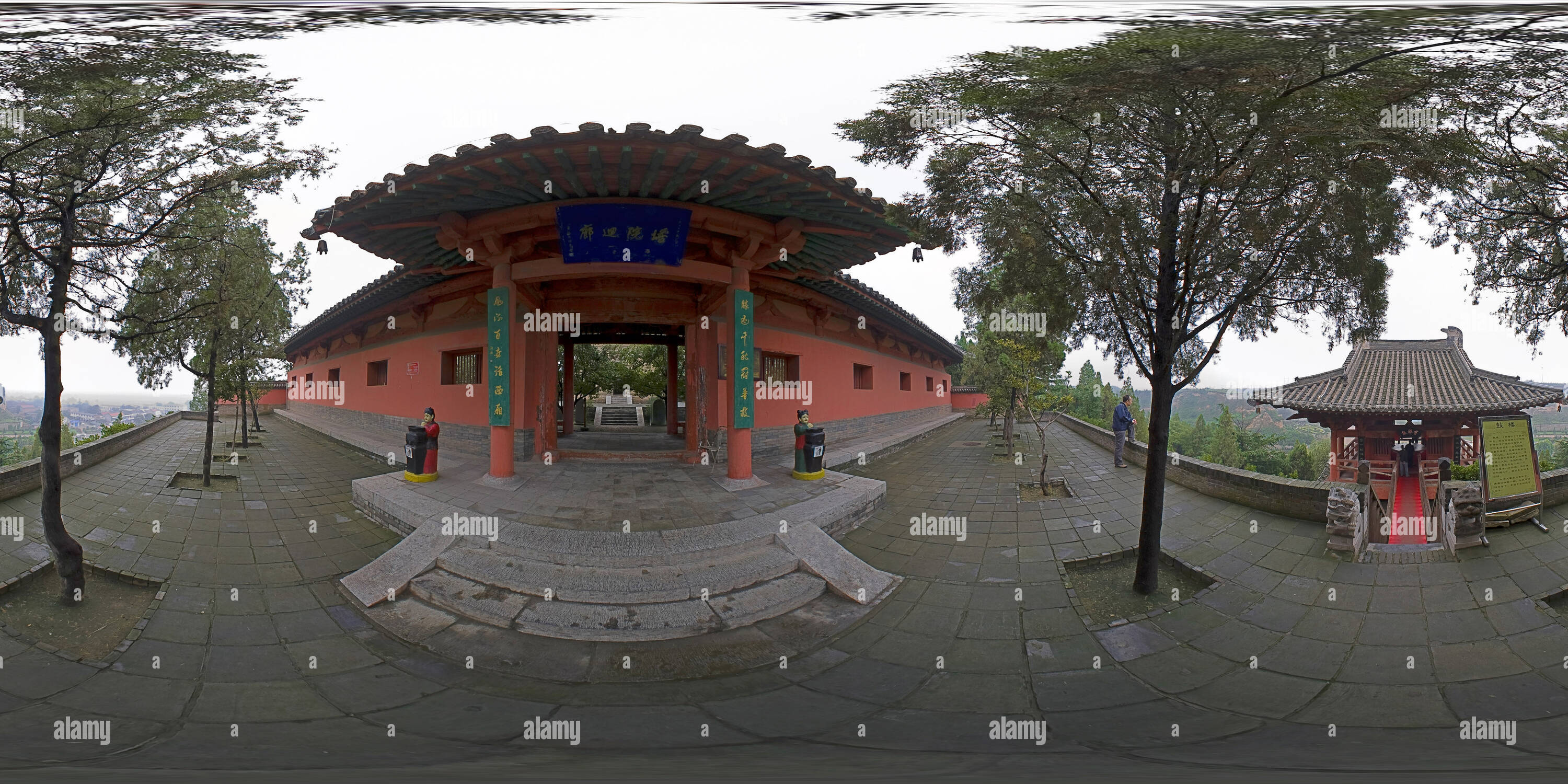 360° view of Universal salvation temple-yard around a pagoda winding ...