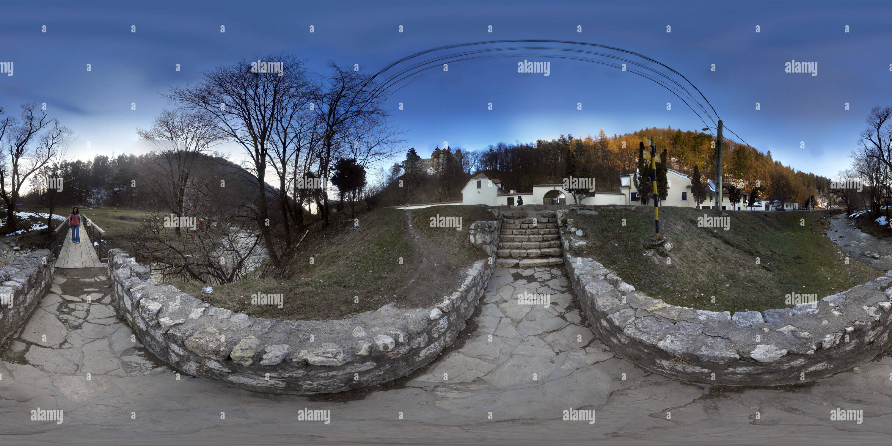 360° view of Dracula's Bran Castle, Romania - Alamy