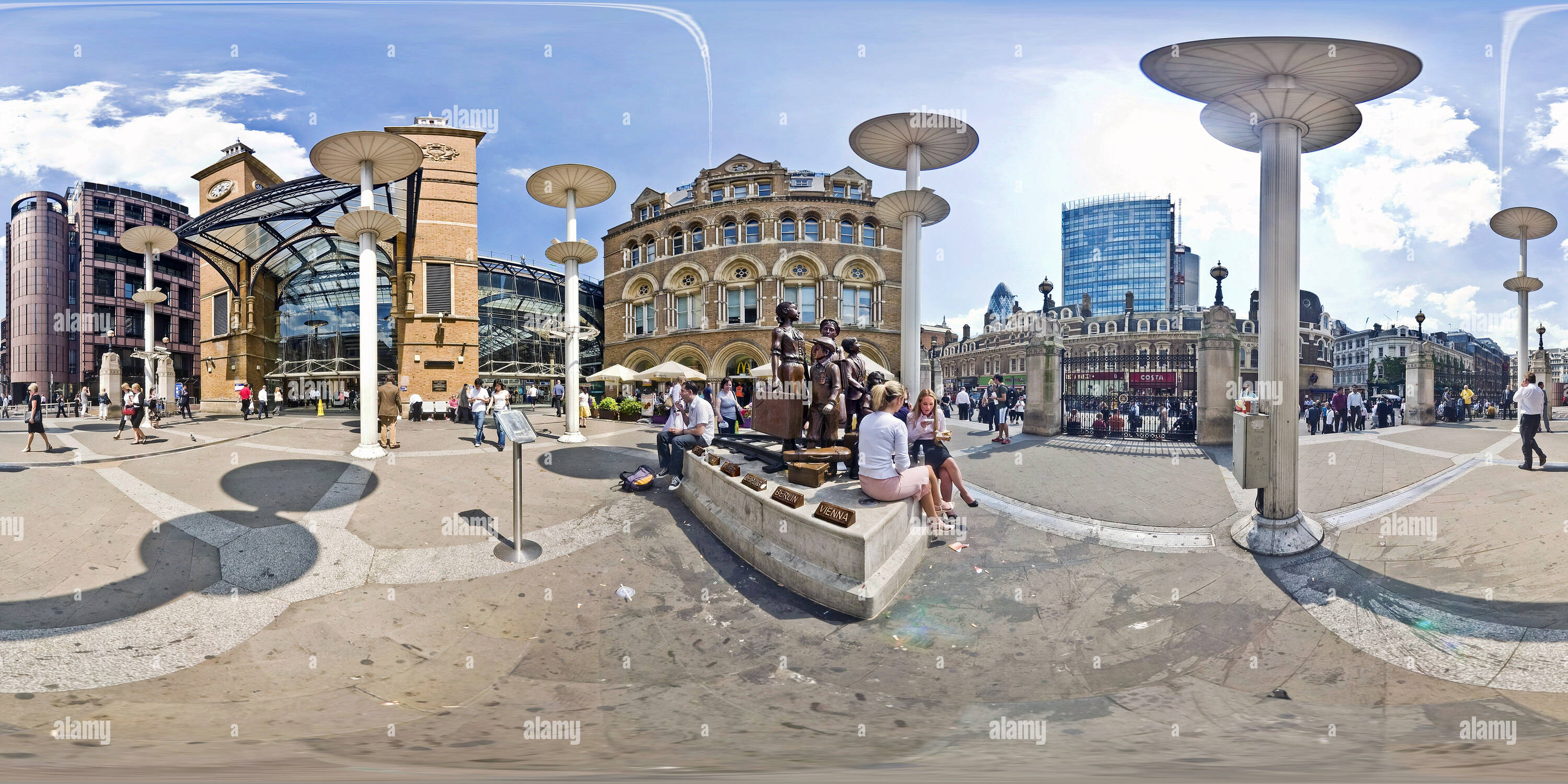 360° view of Kindertransport Statue - Liverpool Street Station - London ...