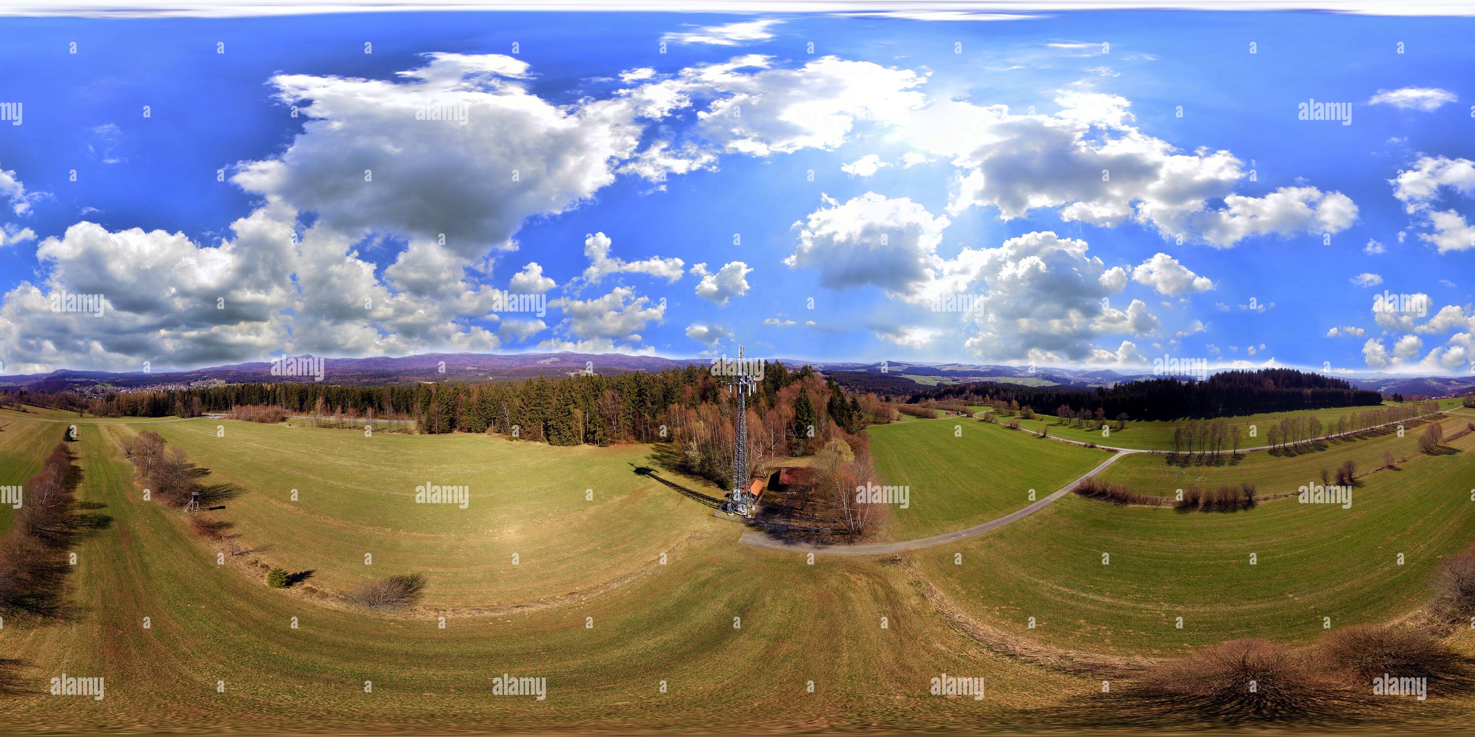 360° view of Reichenberg Bavarian Forest - Mobile-Radio Tower - Alamy