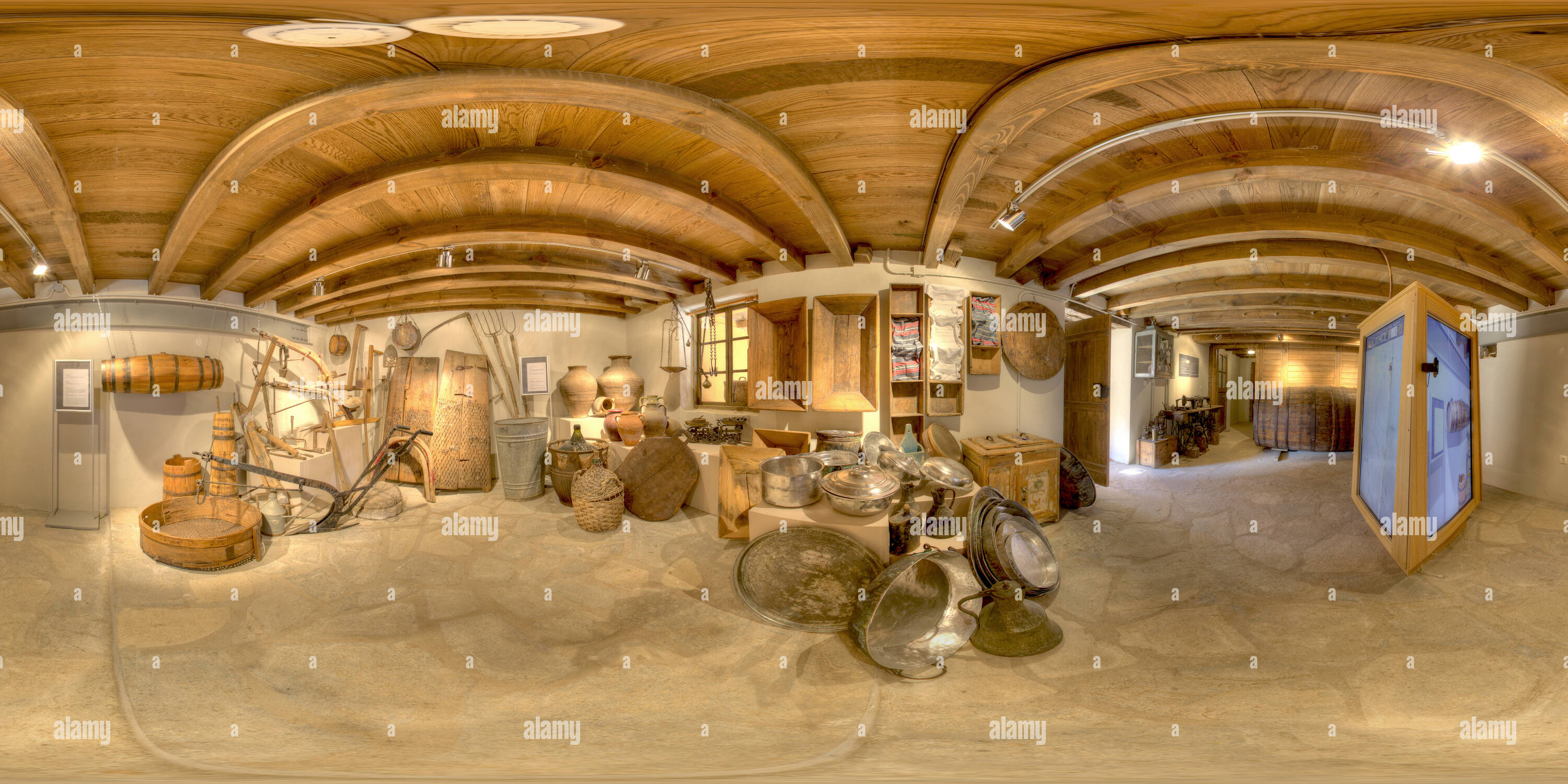 360° view of Historical Museum of town of Prosotchani, Basement - Alamy