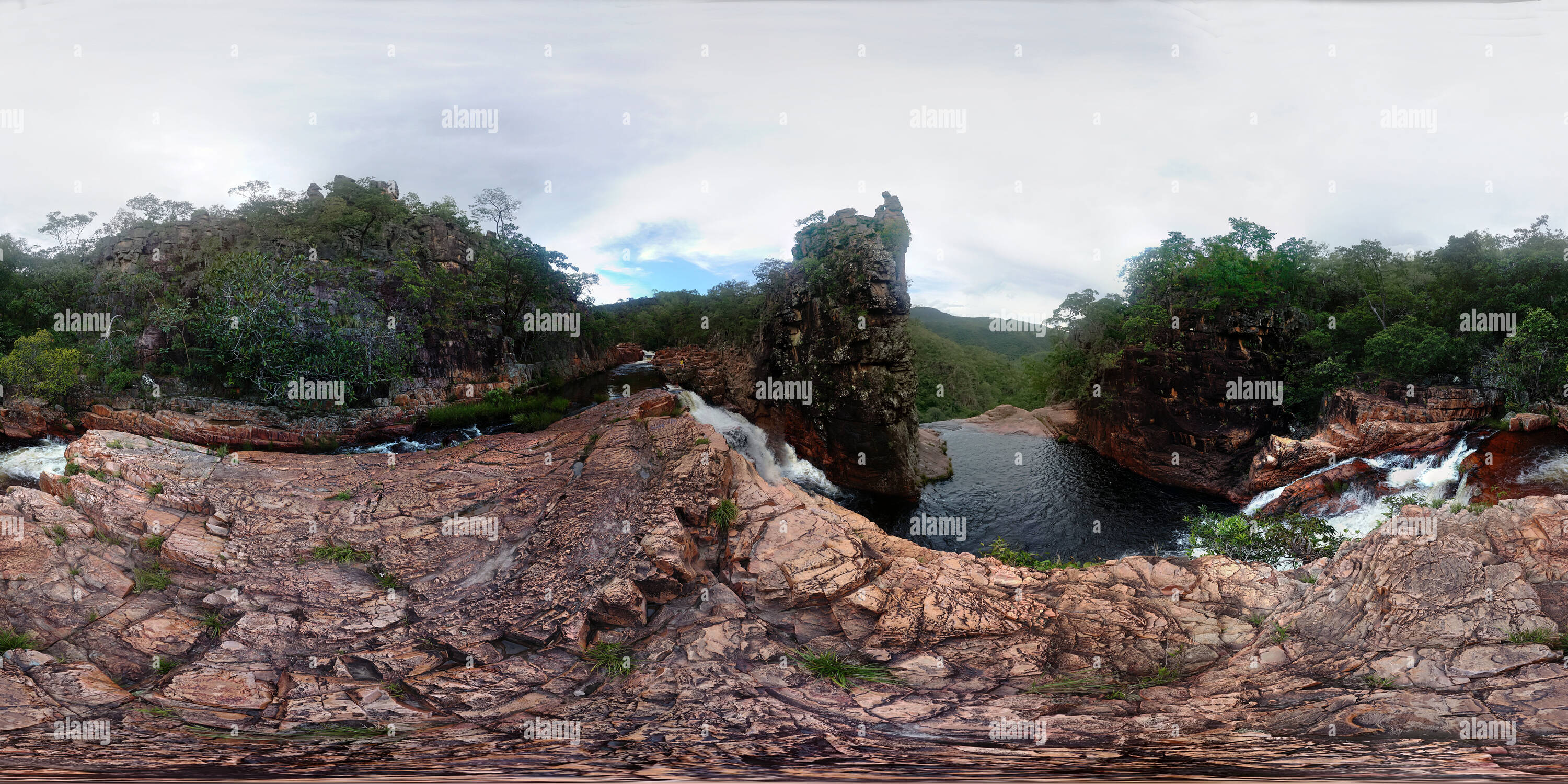 360° view of Monkey River Waterfalls - Alamy