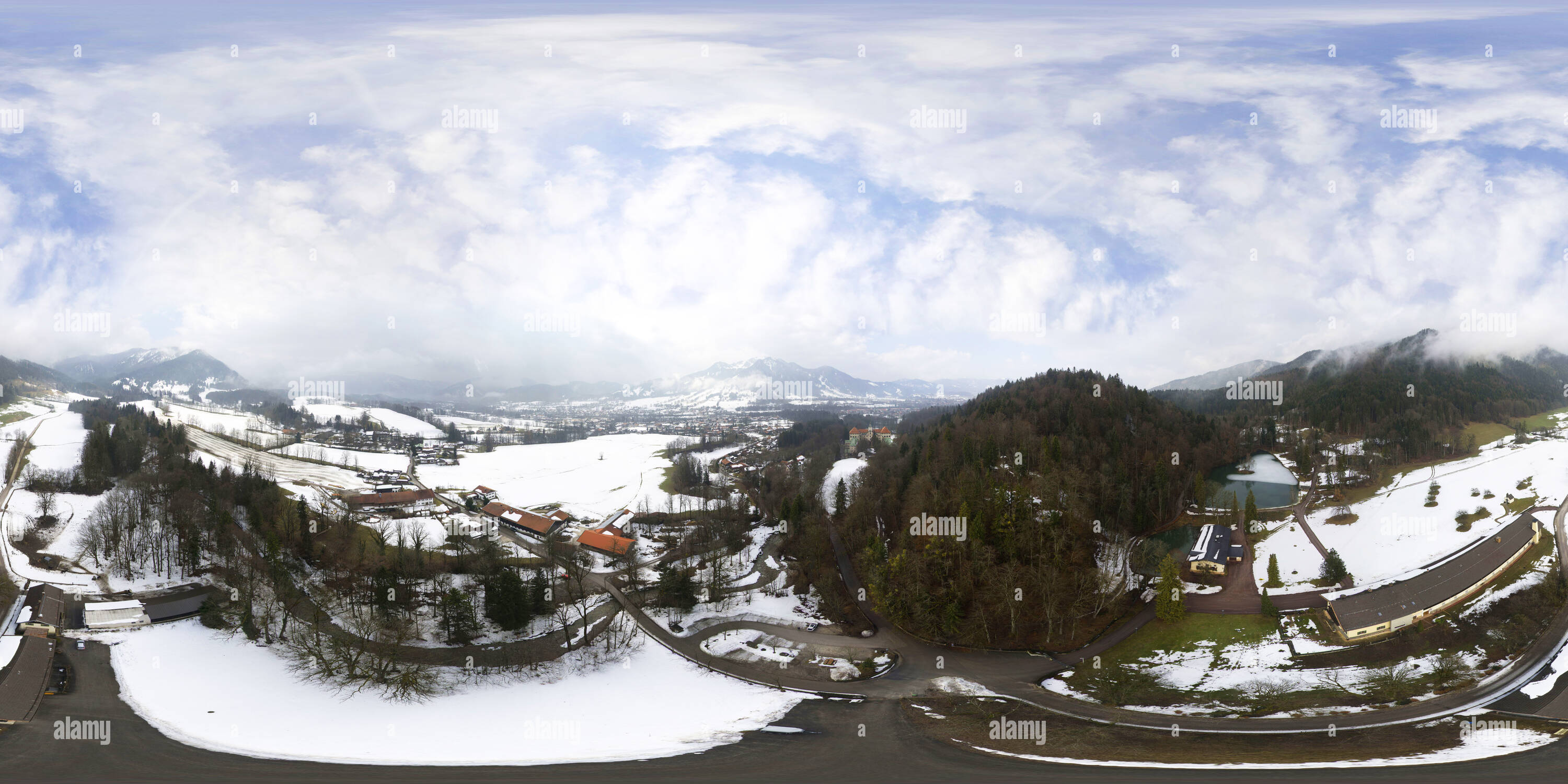 360° view of Lenggries, Bavaria, Germany. Aerial View - Alamy
