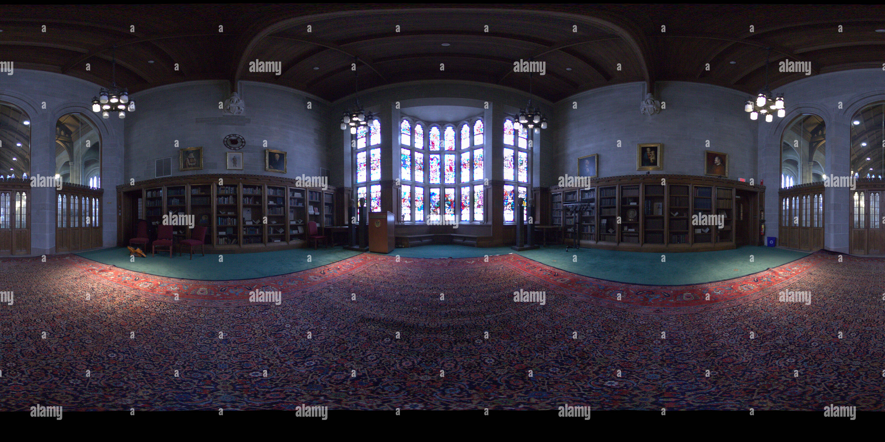 360° view of Burns Library - Thompson Room - Alamy