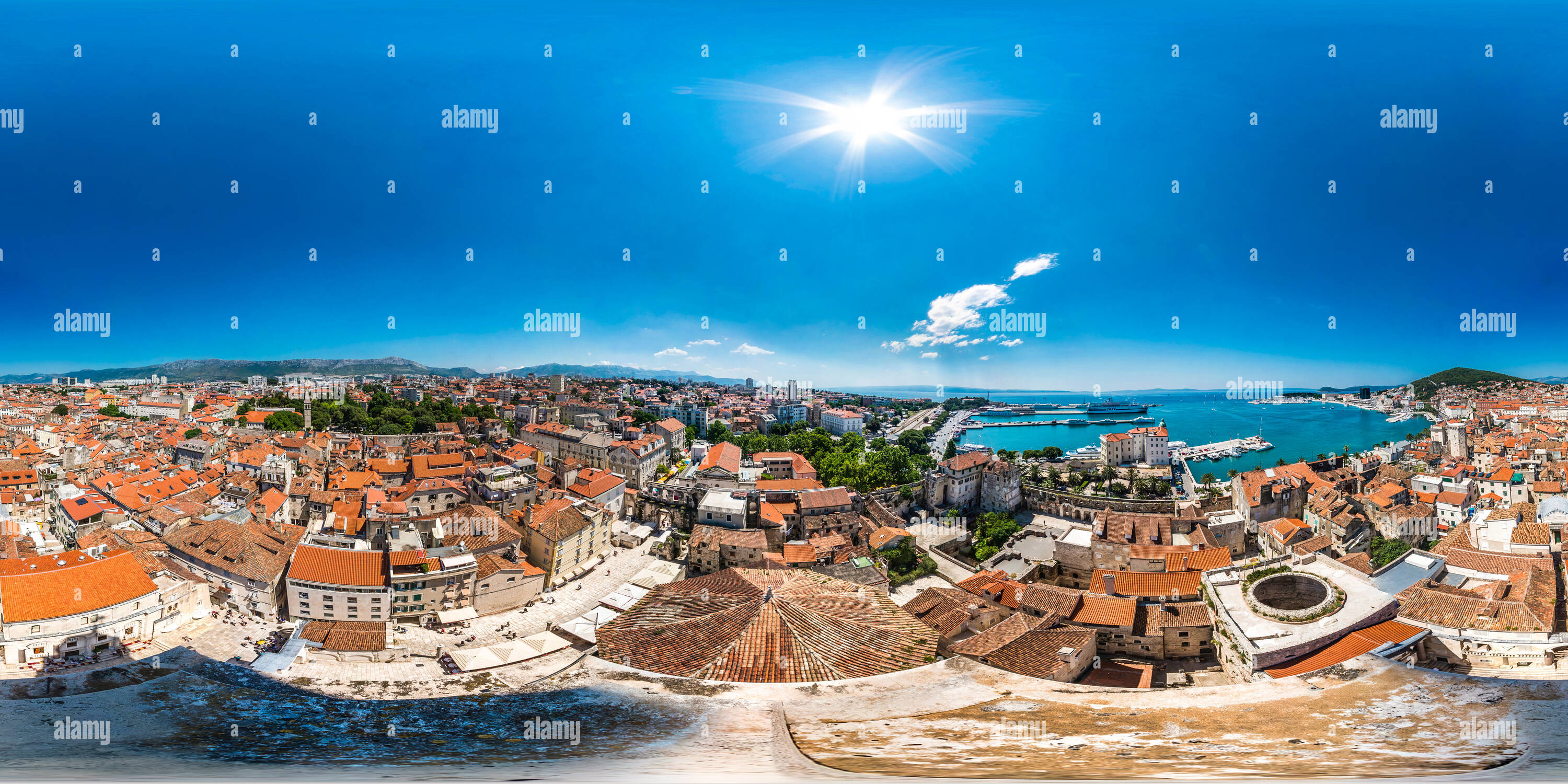 360° view of View on Split from St. Dominus's Bell Tower - Alamy