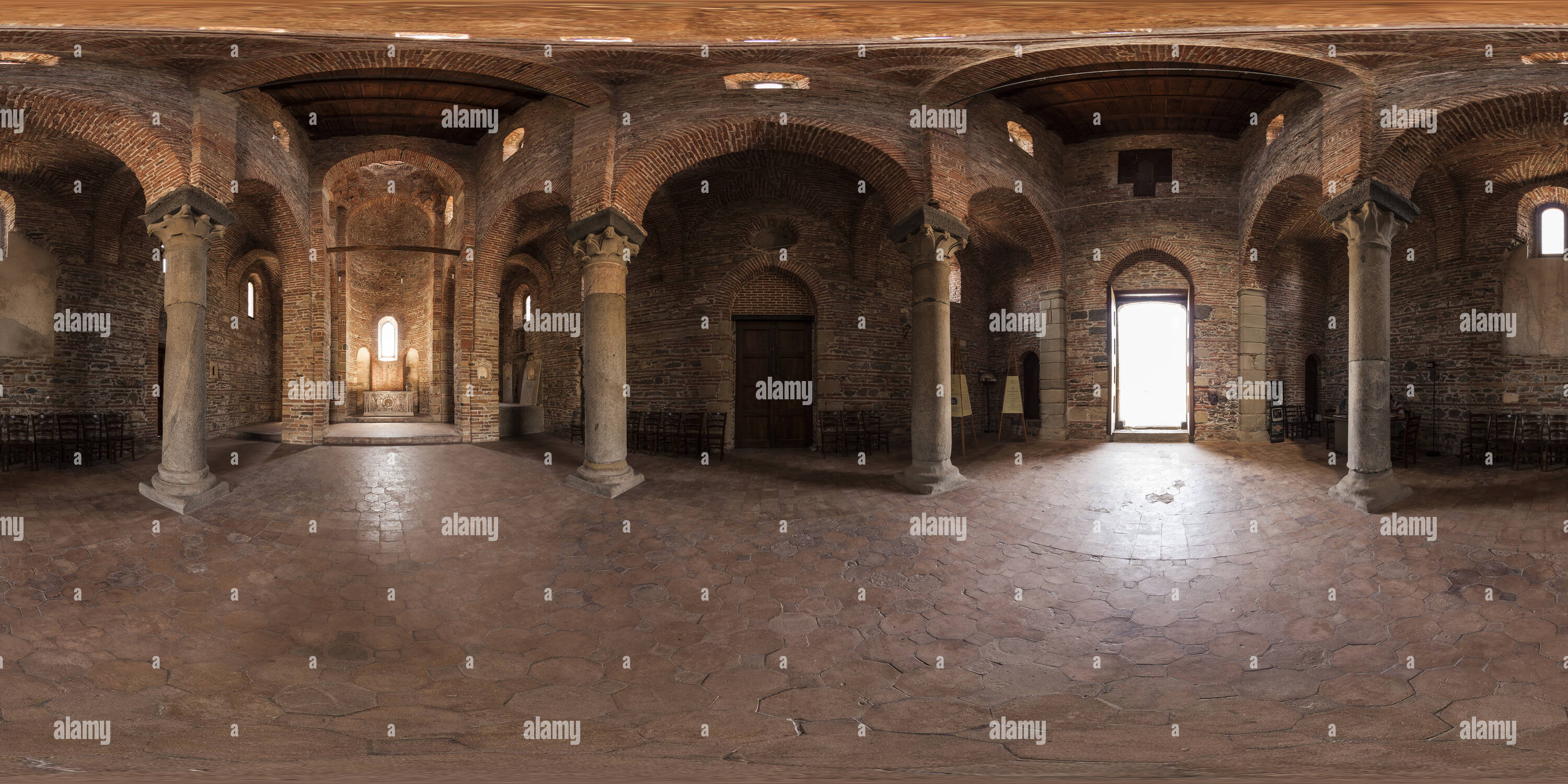 360° view of Sicily-Casalvecchio Siculo-The Church of Saints Peter and ...