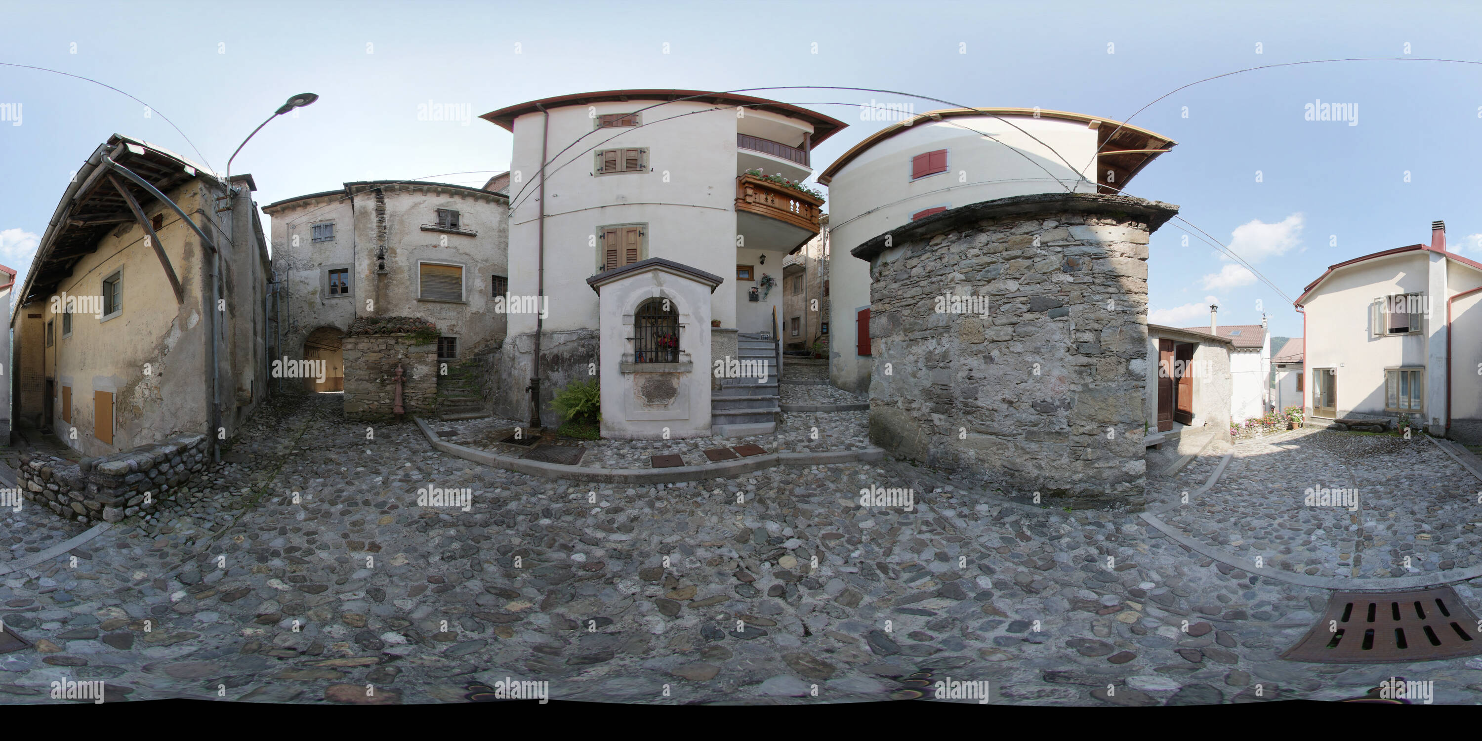360° view of Central square of Castoia, Paularo, Italy [De Corti ...