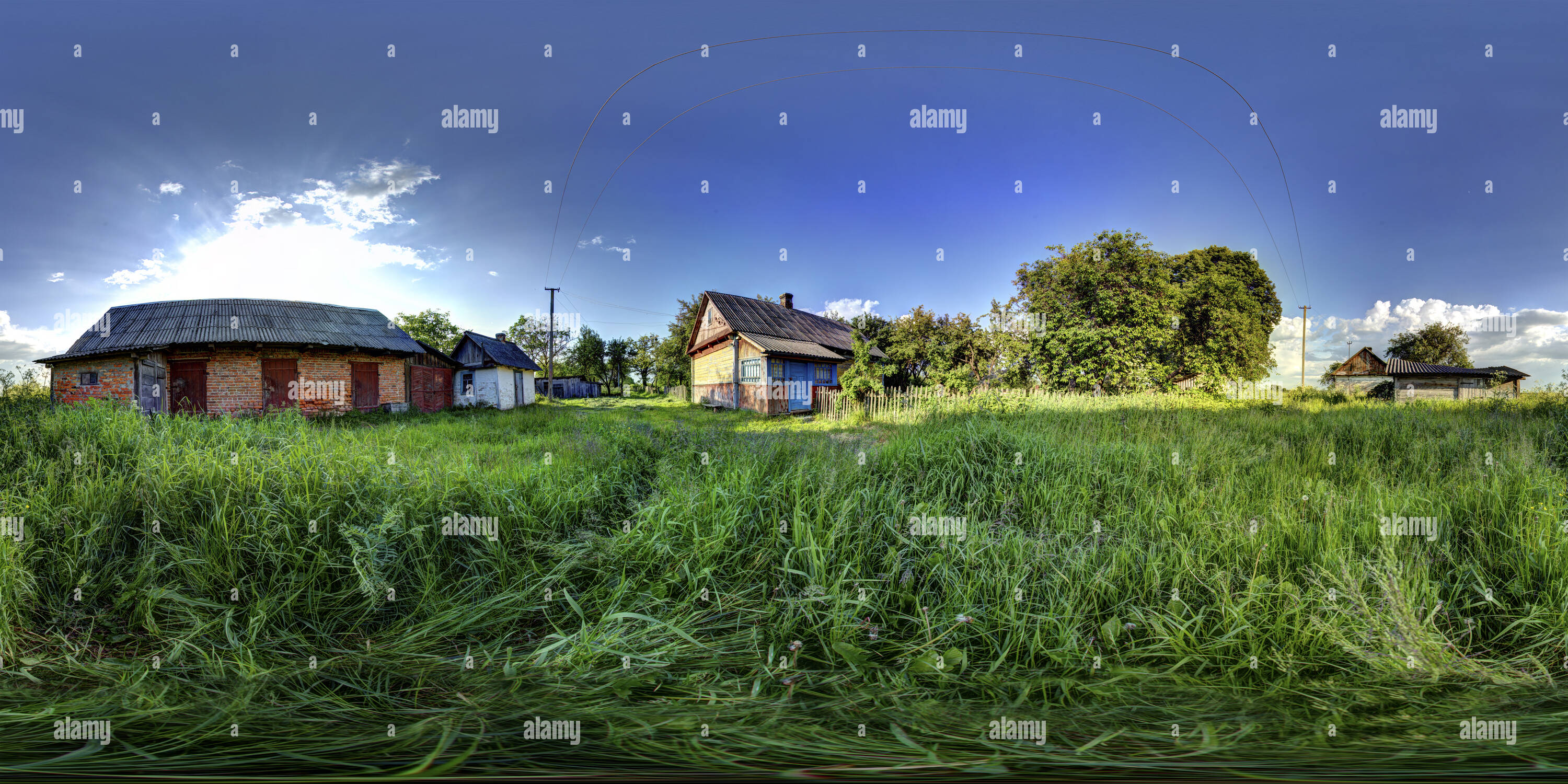 360° view of house in the village - Alamy