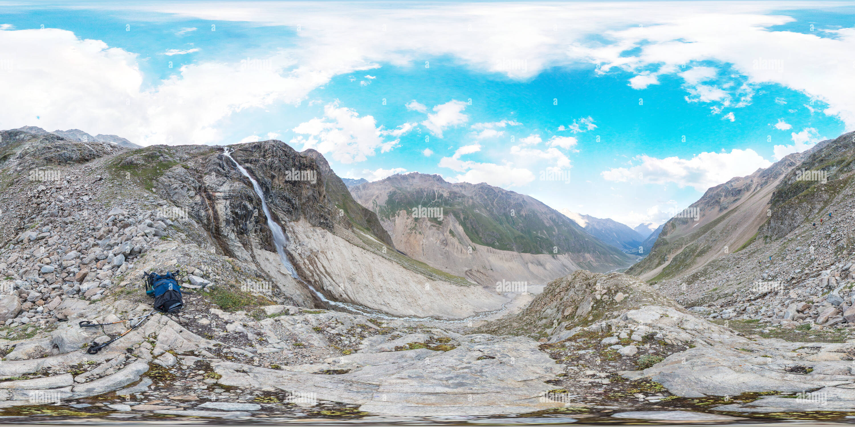 360° View Of Waterfall Near Pass Terskolak Alamy