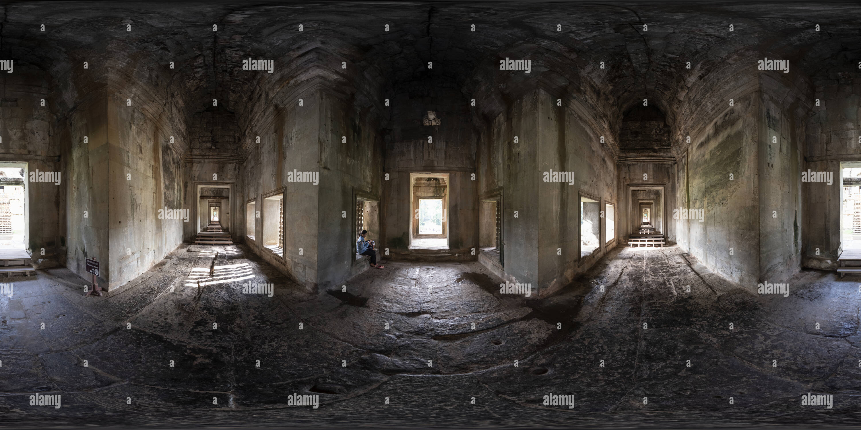 360° view of Angkor Wat temple, inside the east gate, Siem Reap ...