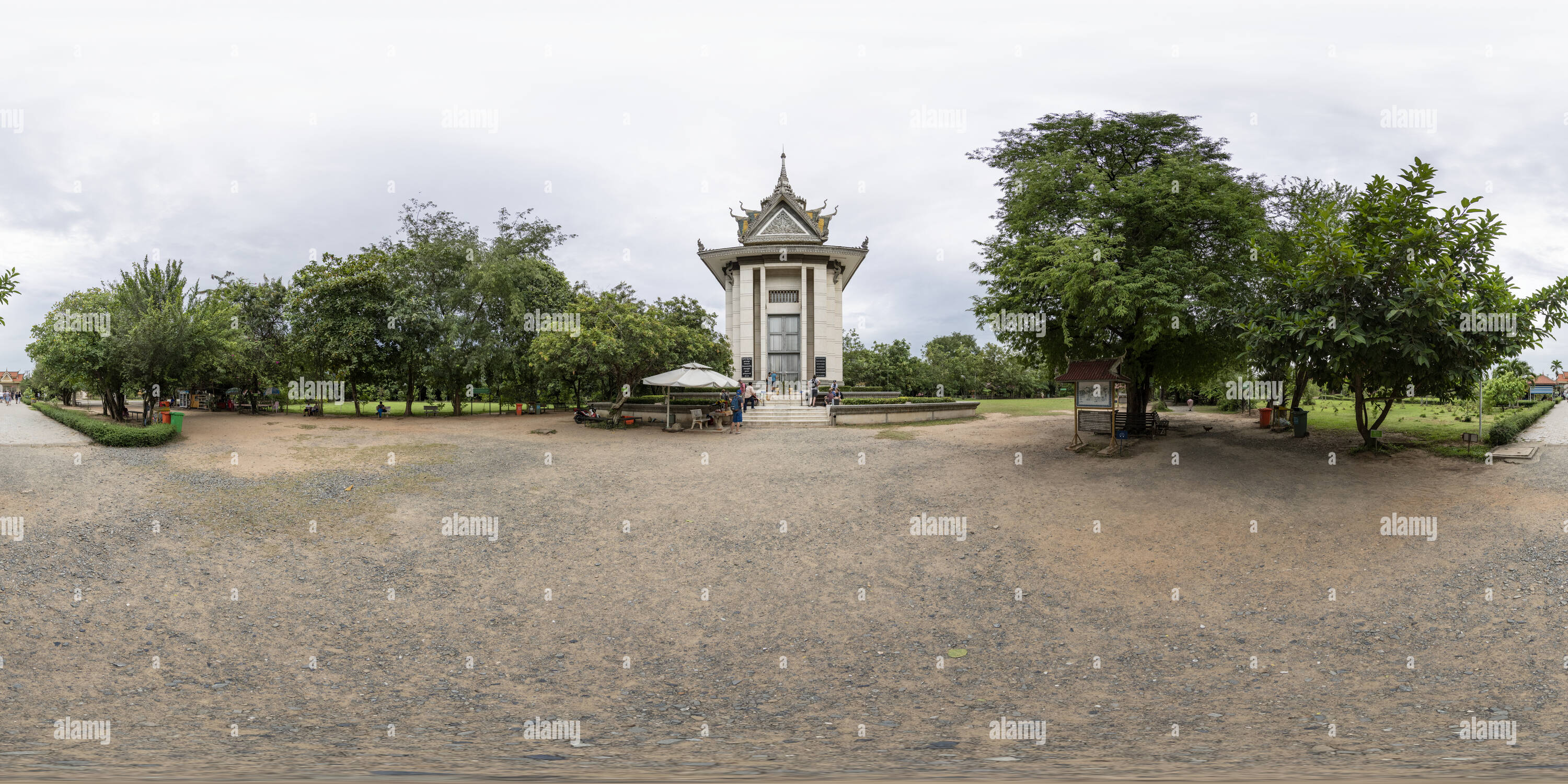 360° view of Choeung Ek (The killing fields), in front of the monument ...