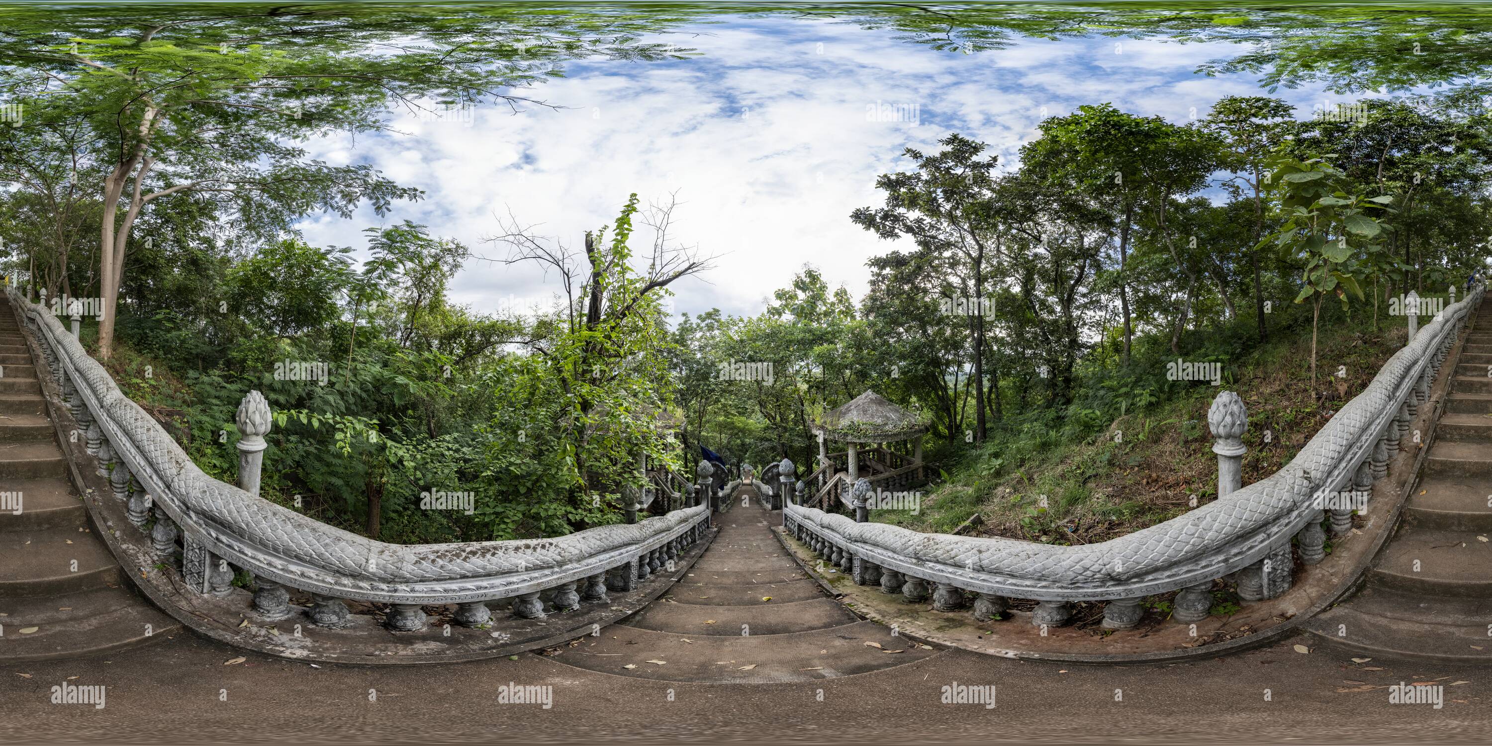 360° view of Phnom Srei, stairs, Kampong Cham, Cambodia - Alamy
