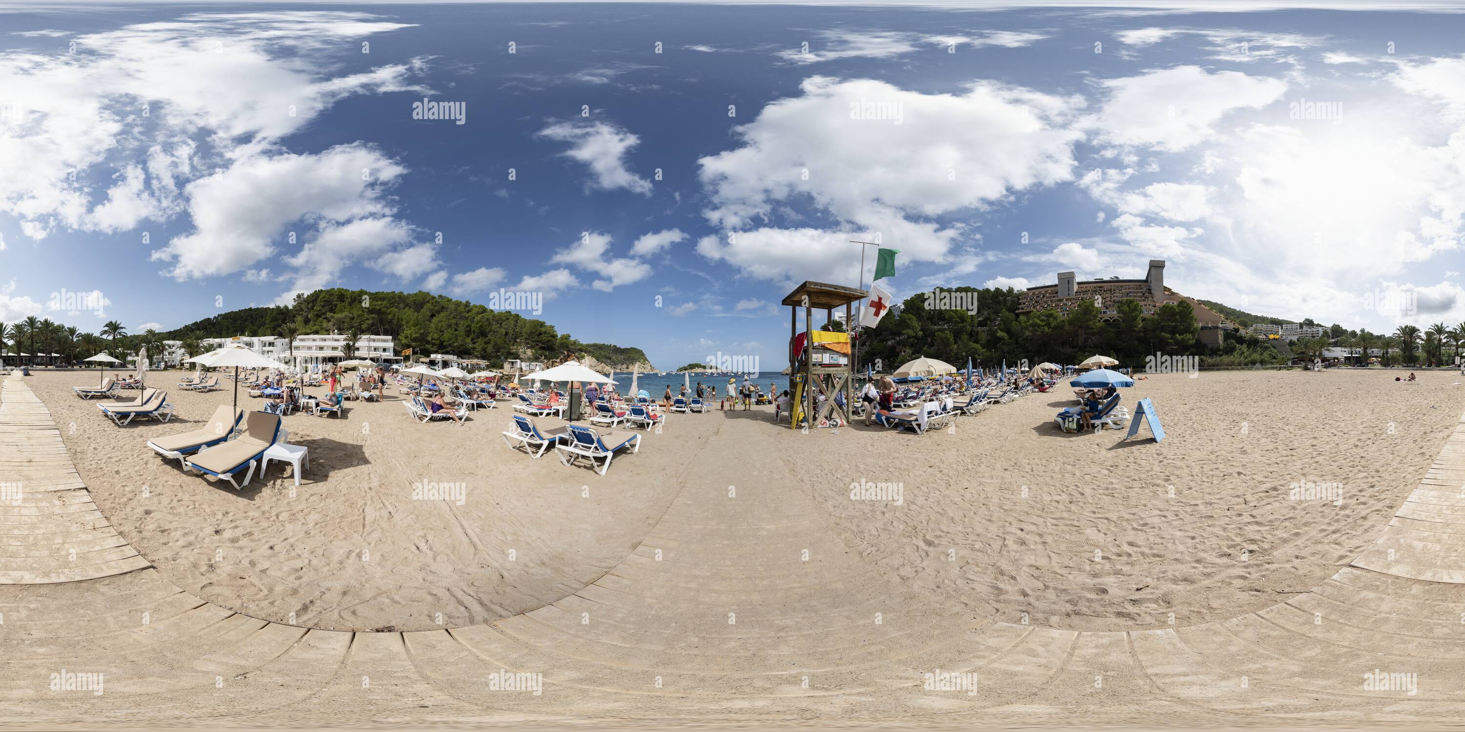 360° view of Puerto San Miguel beach, Ibiza, Spain - Alamy