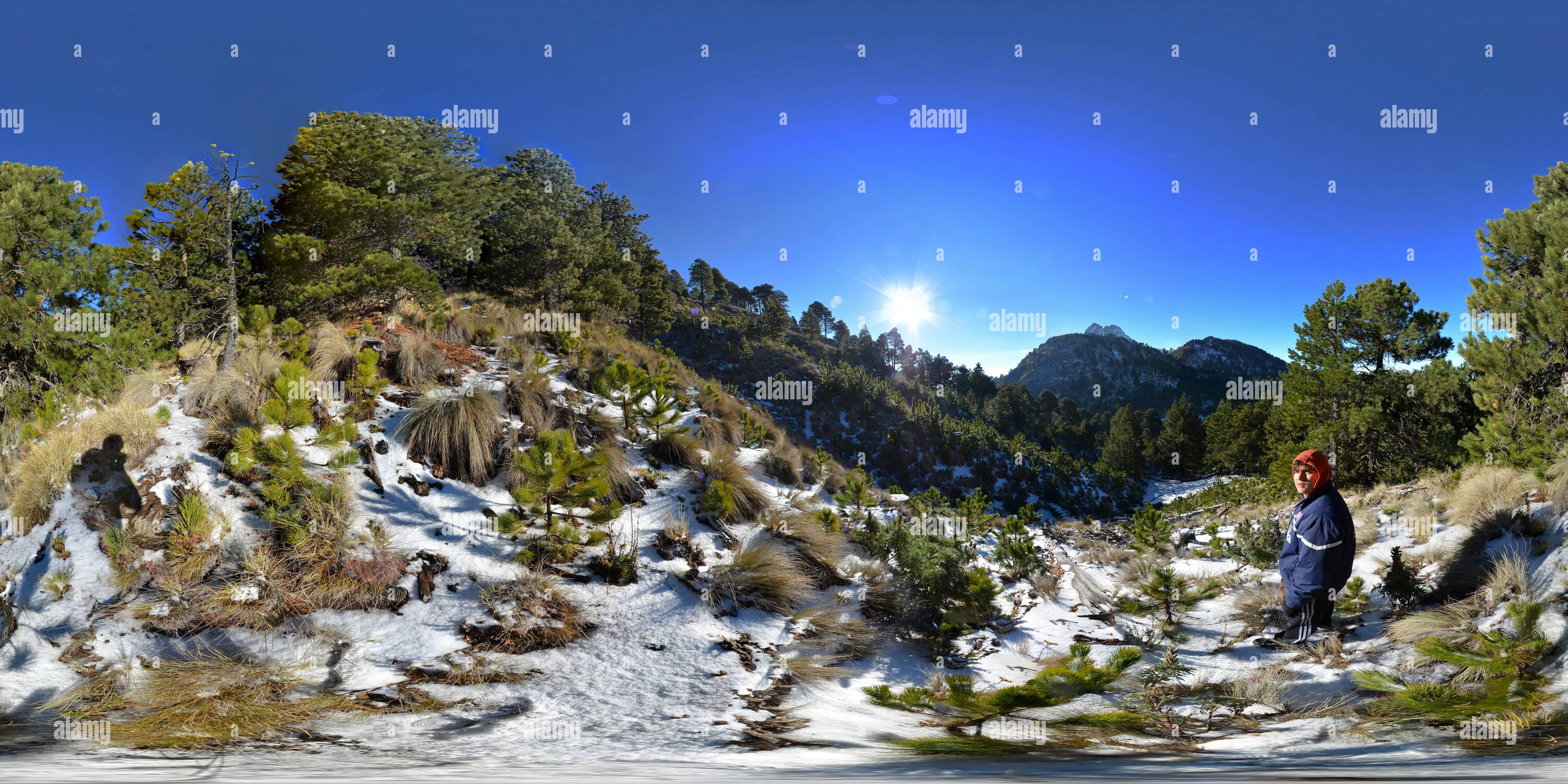 360° view of picacho y la calle en nevado de colima - Alamy