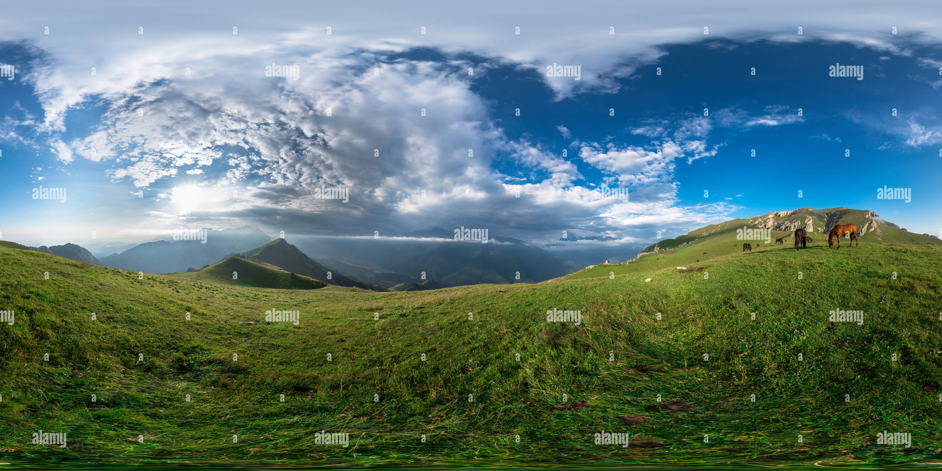 360° view of Morning in Ingushetia мountains - Alamy