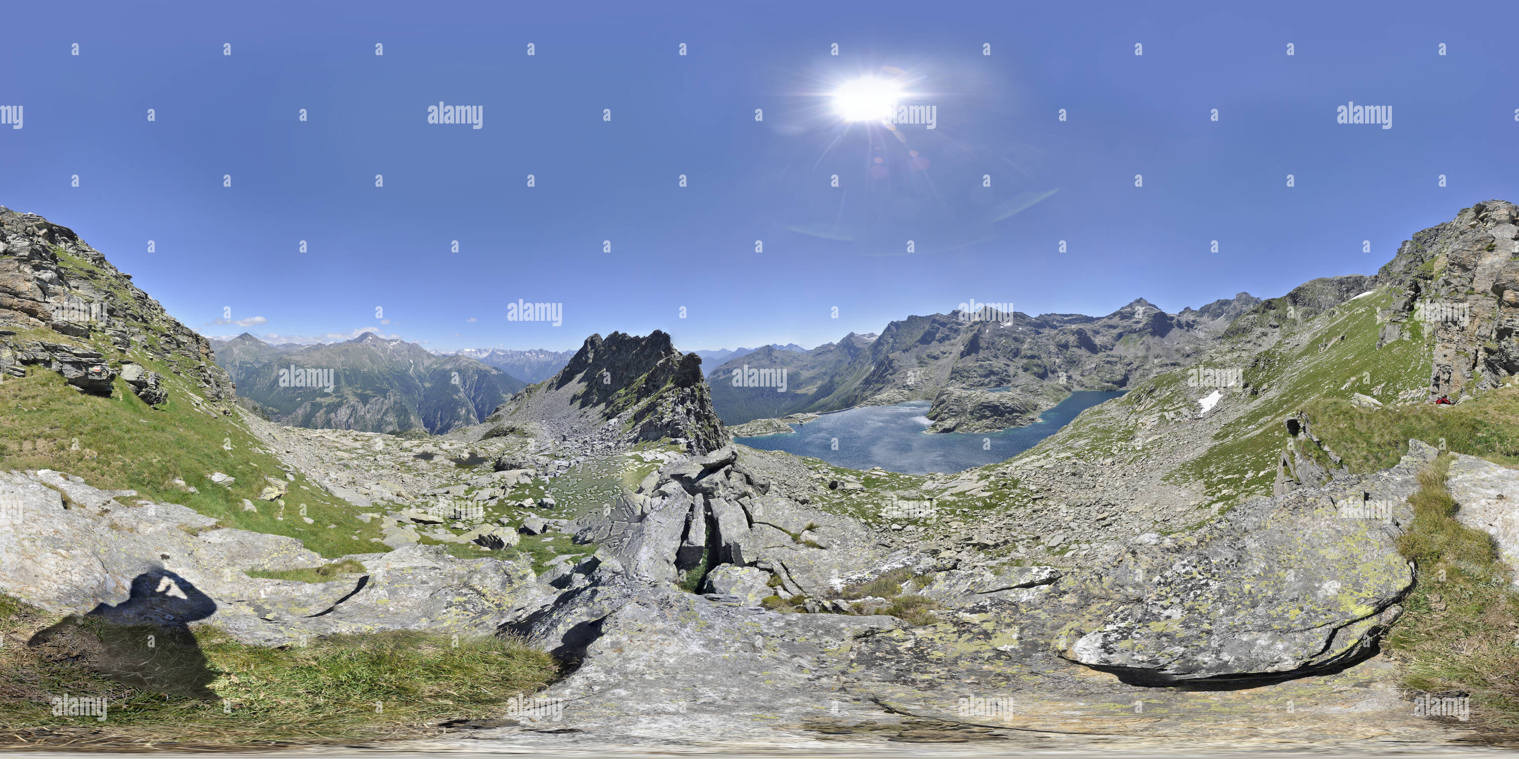 360° view of Lago del Truzzo (2150 m - Alamy