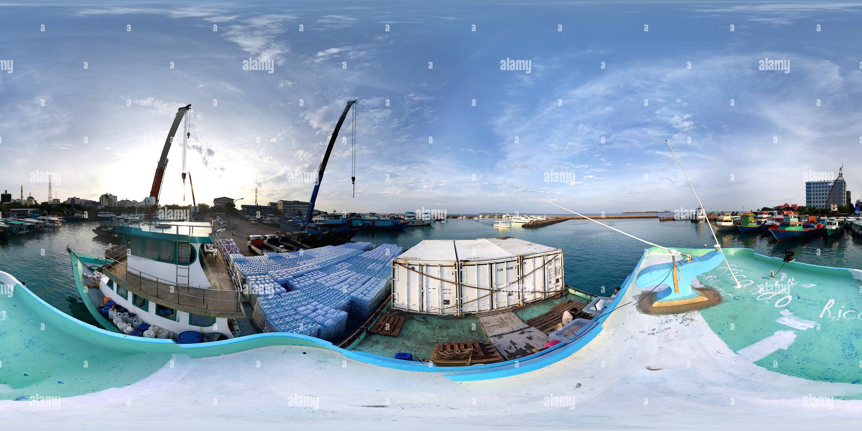 360° view of Male' Commercial Harbour - Alamy